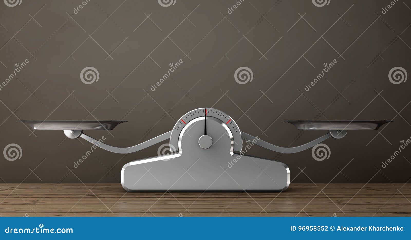 Simple Balance Scale. 3d Rendering Stock Illustration - Illustration of ...