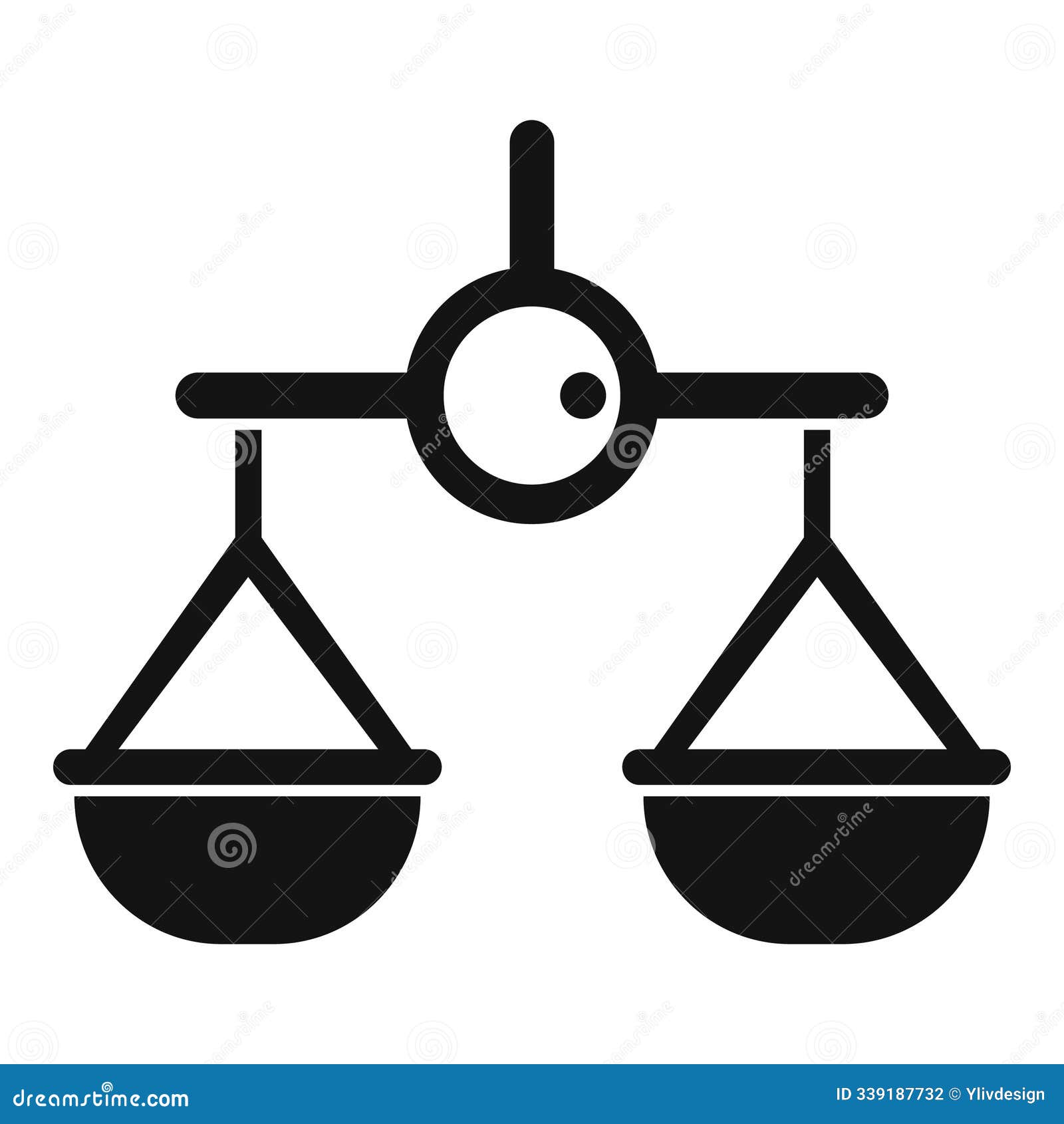 Simple Balance Scale Icon Representing Justice and Law Stock Vector ...