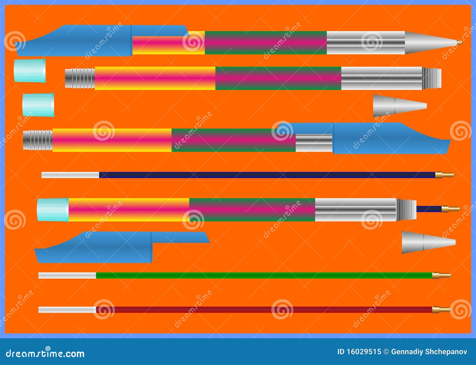 Simple ball-point pen. stock vector. Illustration of plastic - 16029515