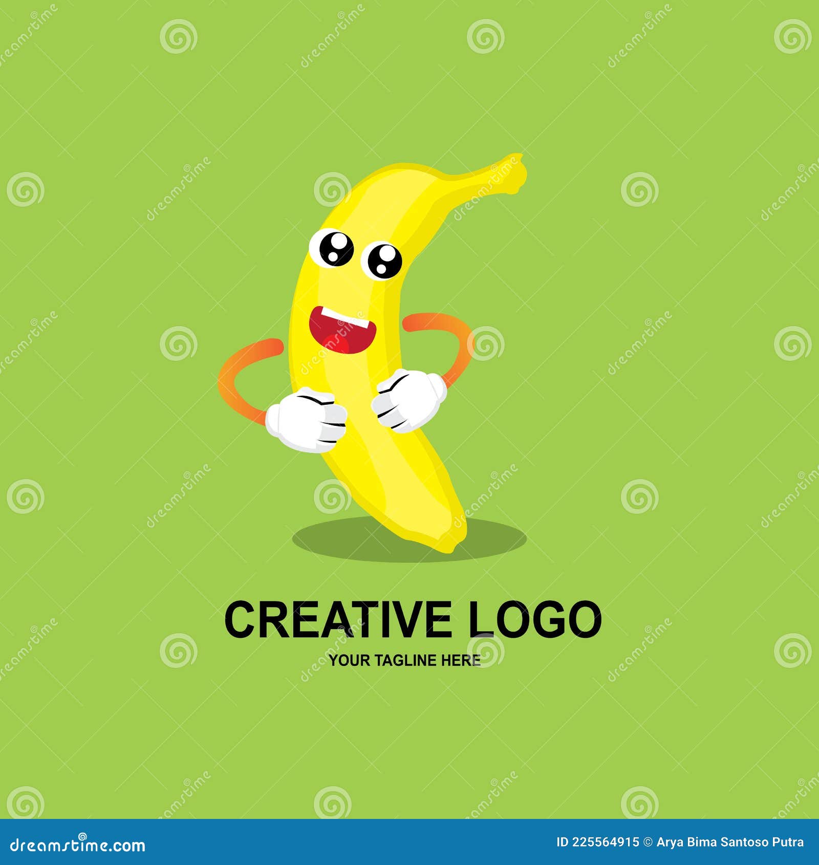 Simple Banana Fruit Expression Cartoon Icon Vector Logo Stock ...