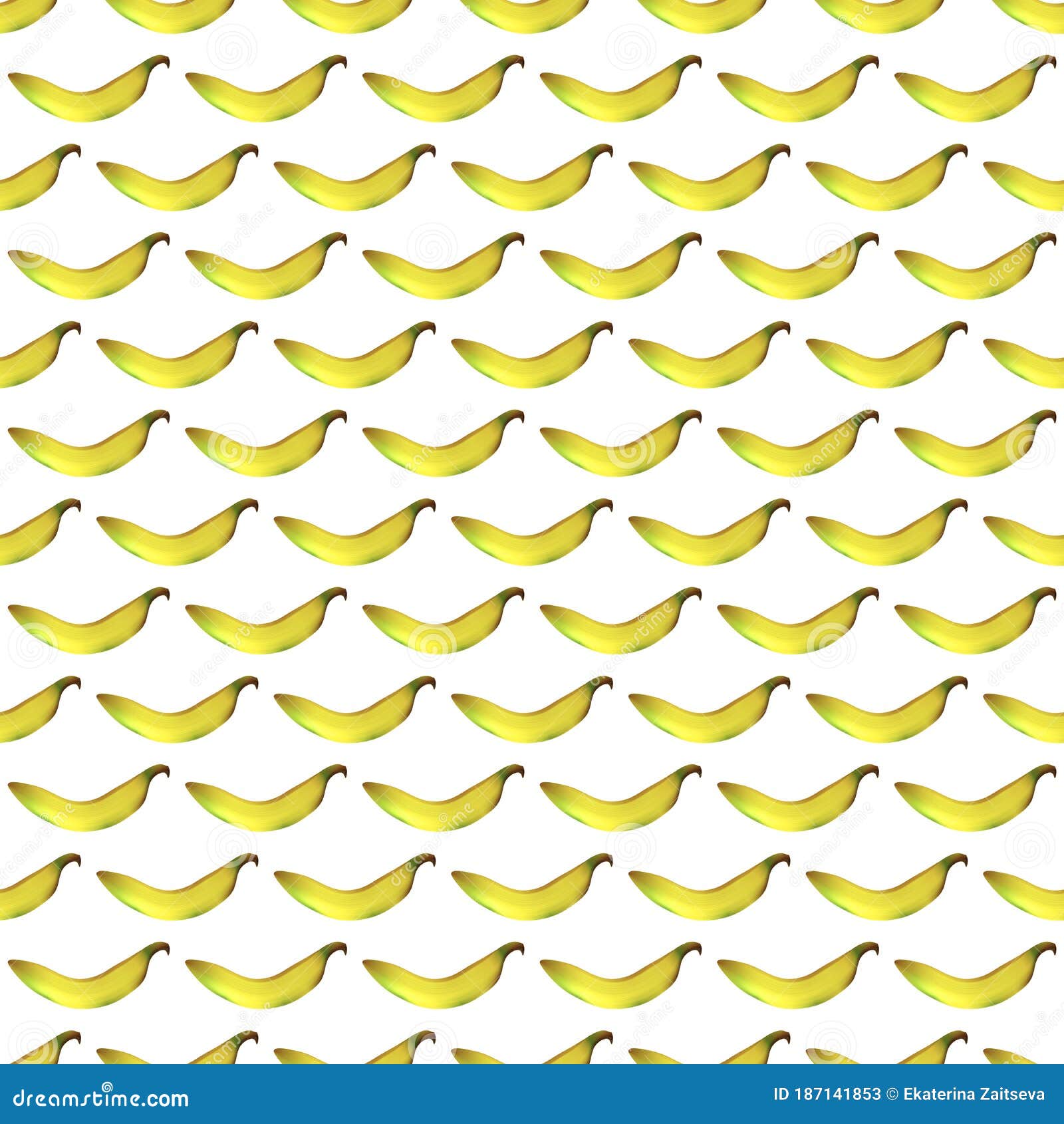 Simple Banana Pattern Isolated on 3d Render Minimal Stock Illustration ...
