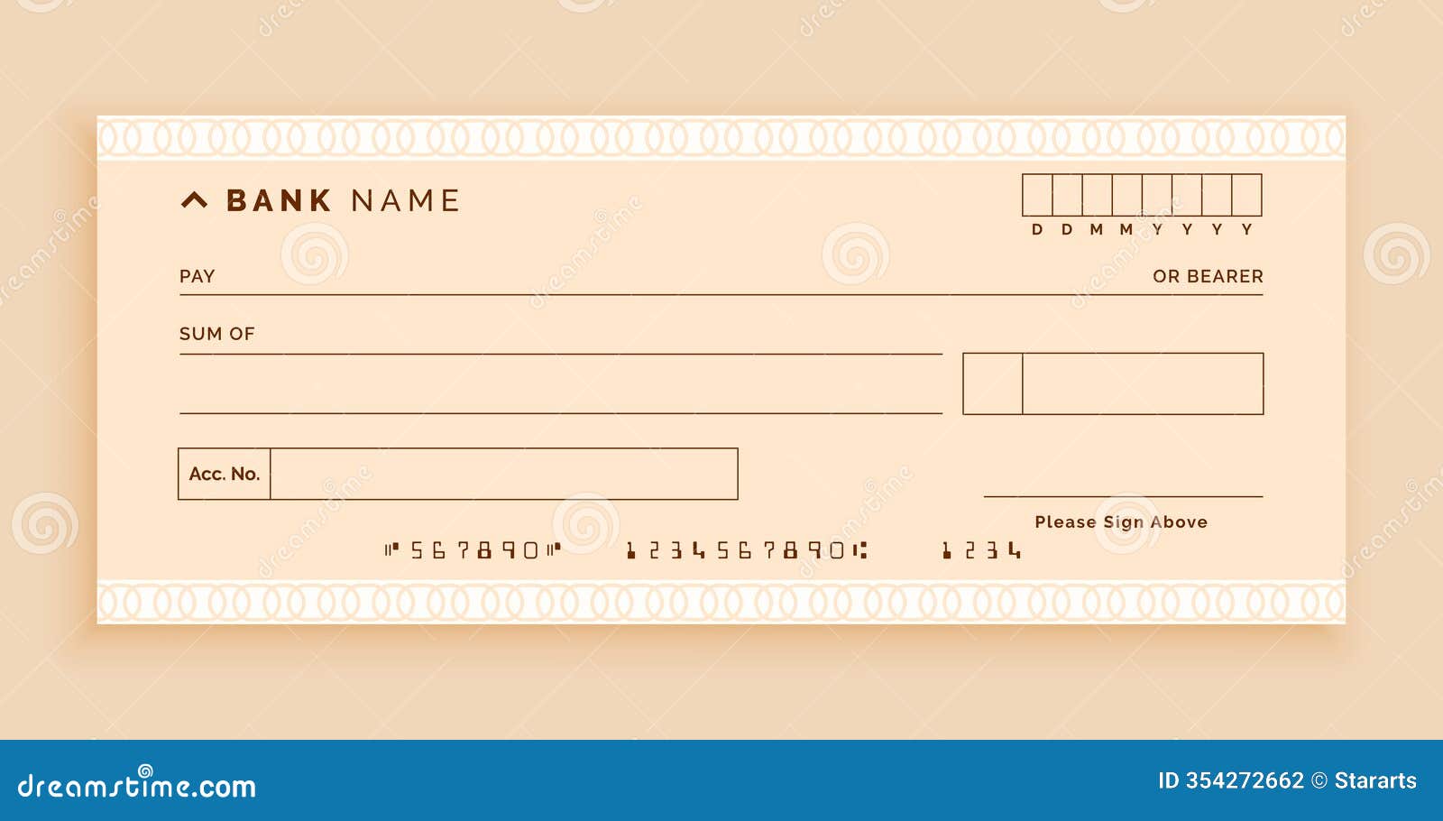 Simple Bank Cheque Payment Document Template Stock Illustration ...