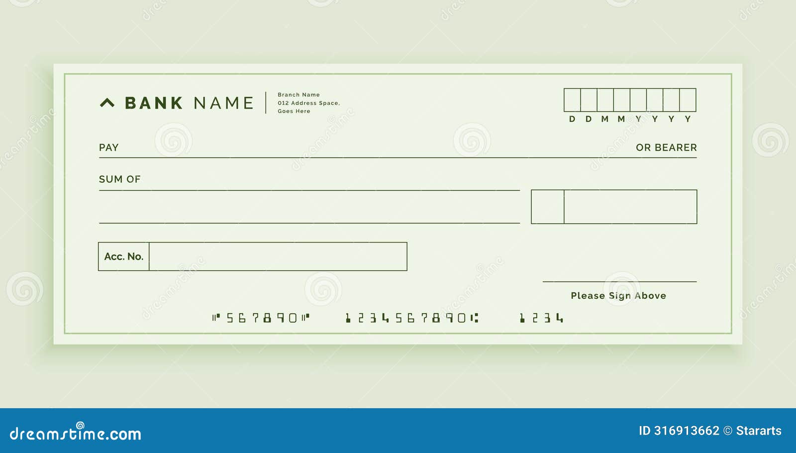 Simple Bank Cheque Voucher Template Design Stock Vector - Illustration ...