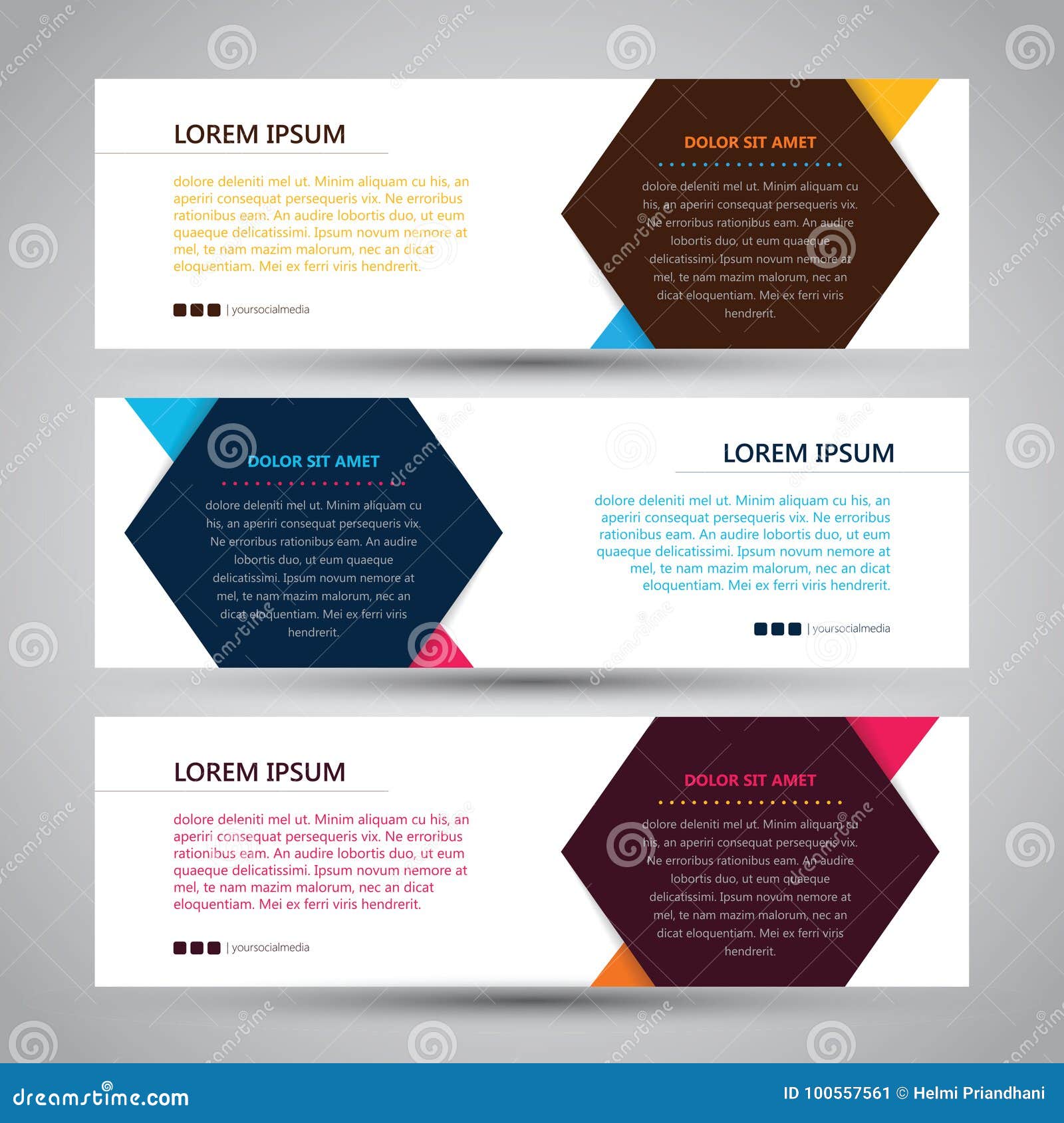 Simple Three Color Banner stock vector. Illustration of color - 100557561