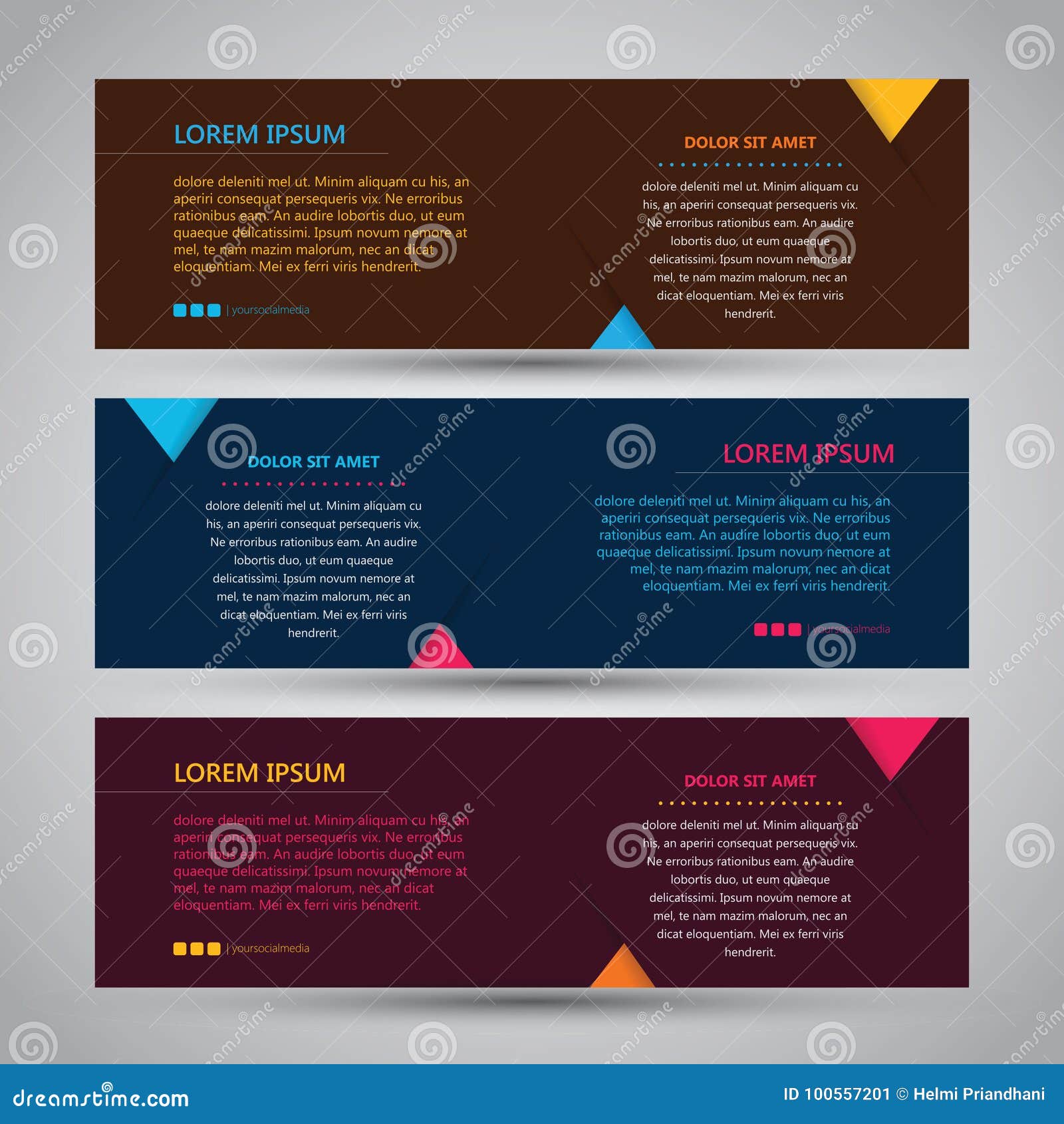 Simple Three Color Banner stock vector. Illustration of option - 100557201