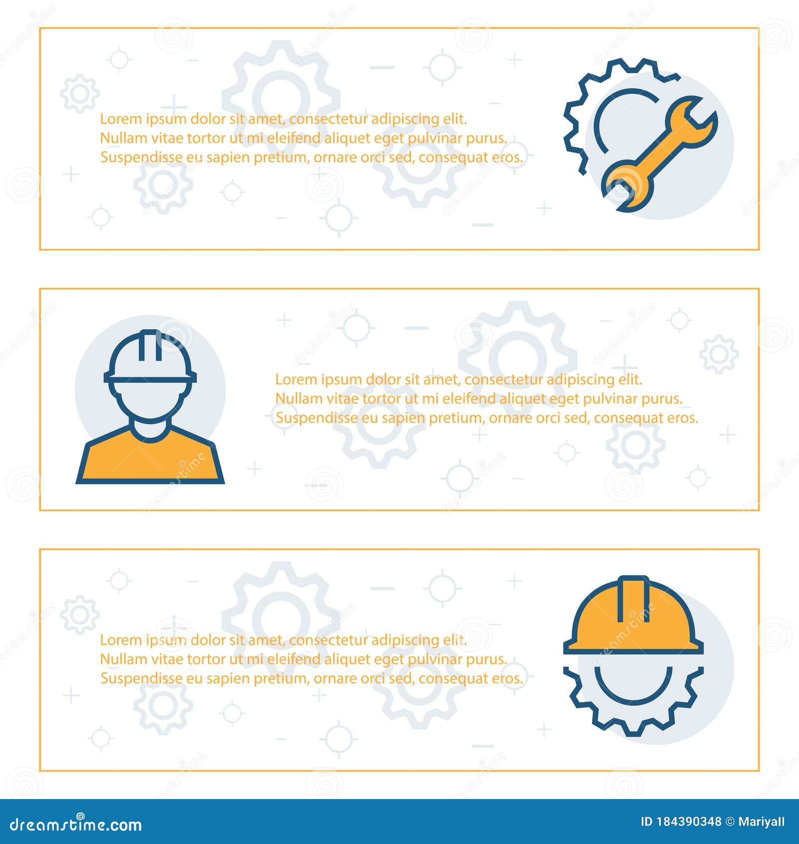 Simple Banners Set of Engineering Items. Vector Illustration Stock ...