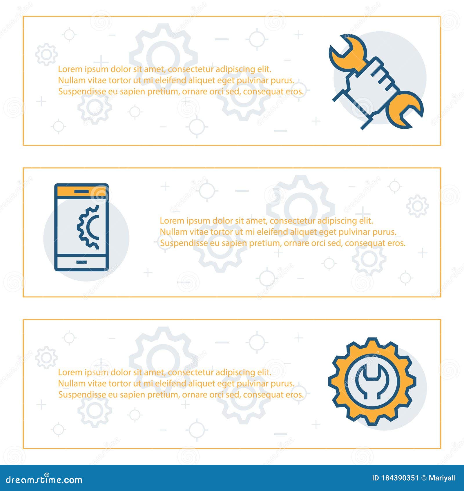 Simple Banners Set of Engineering Items. Vector Illustration Stock ...