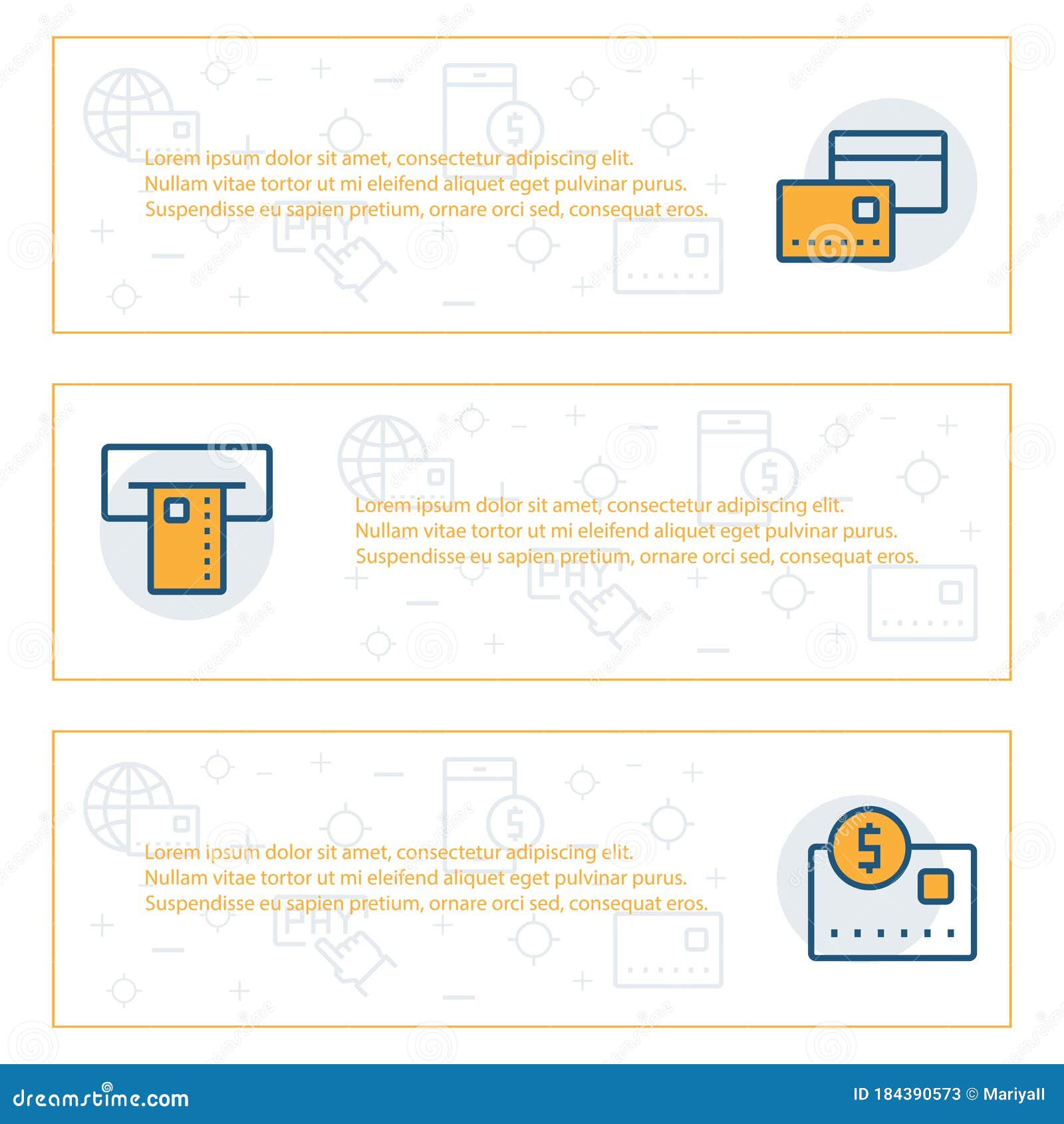 Simple Banners Set of Payment Items. Vector Illustration Stock Vector ...