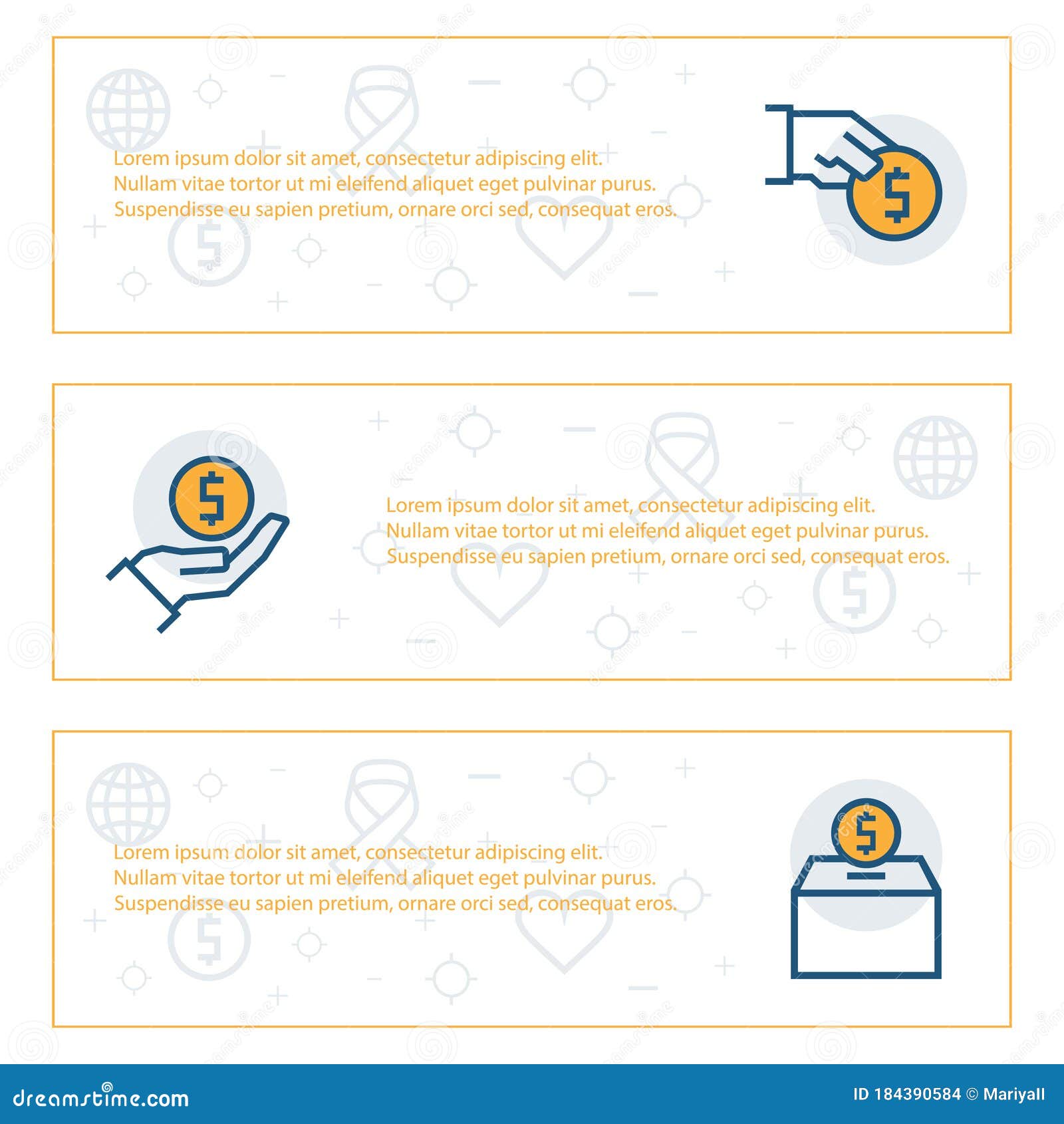 Simple Banners Set of Sponsorship Items. Vector Illustration Stock ...