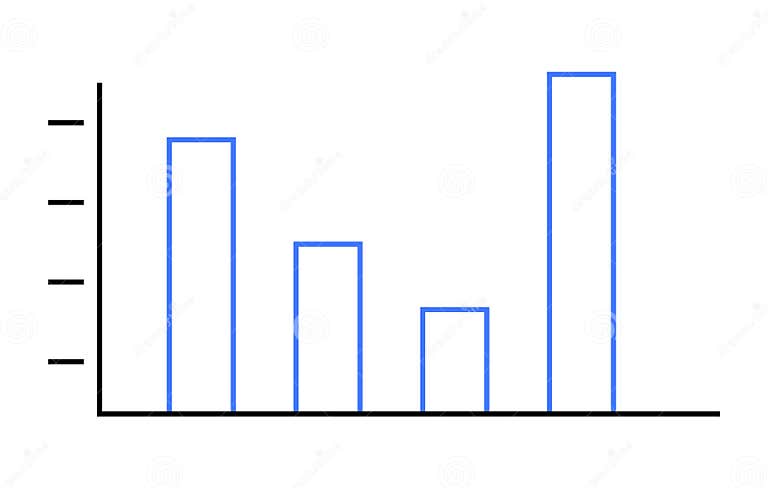 Simple Bar Chart Representing Data with Four Vertical Bars of Varying ...