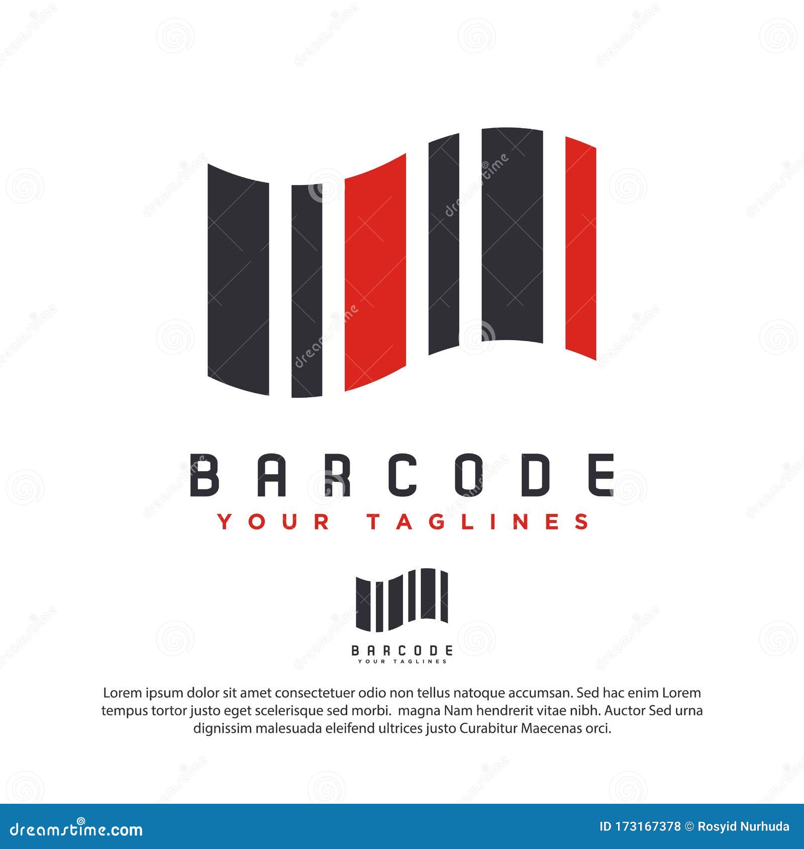 Simple Bar Code Vector Logo, with Abstract Style Stock Vector ...