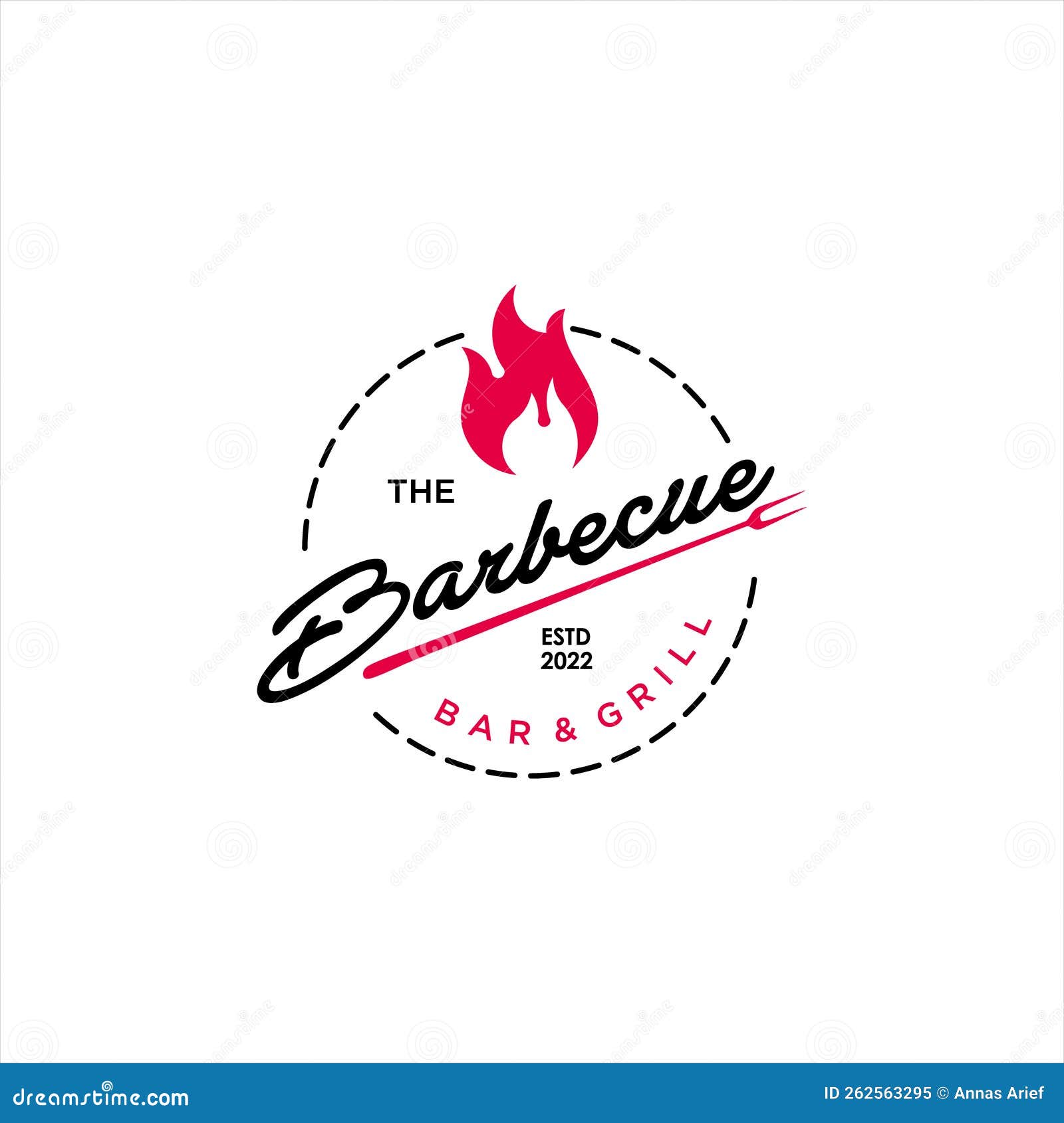 Simple Barbecue Logo Design Template in Circle Stamp Stock Vector ...