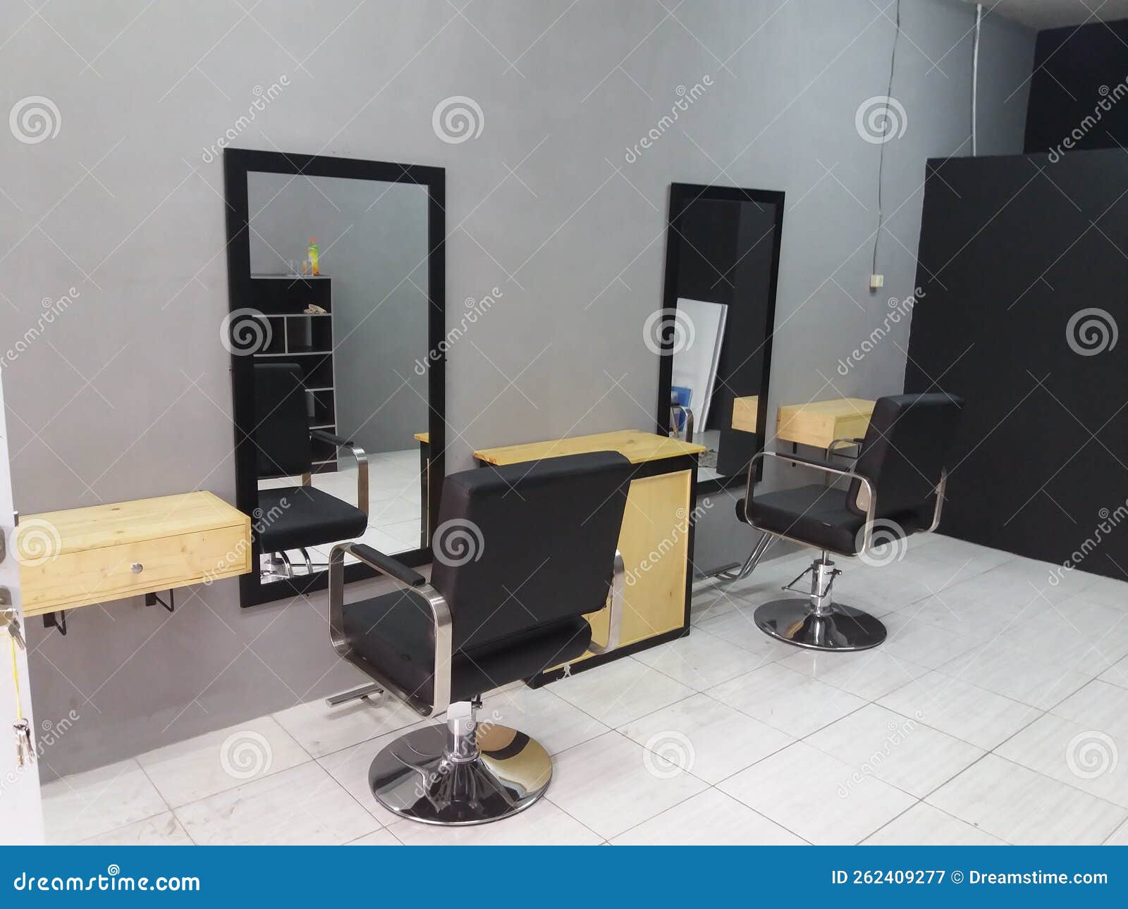 Simple Barbershop Design Ideas Stock Image - Image of wood, glass ...