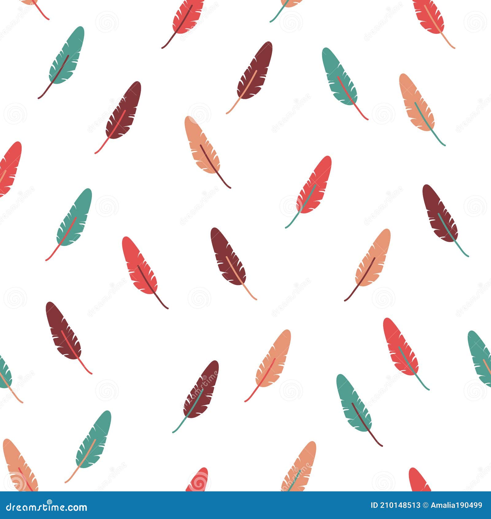 Simple Basic Feather Repeat Pattern Design Stock Illustration ...