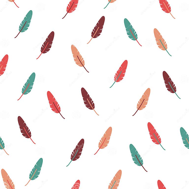 Simple Basic Feather Repeat Pattern Design Stock Illustration ...