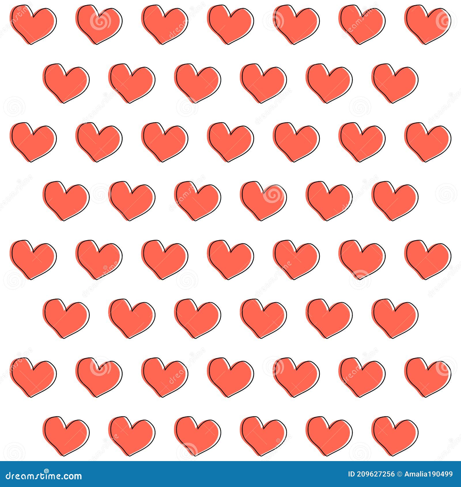 Simple Basic Heart Shape Repeat Pattern Design Stock Vector ...