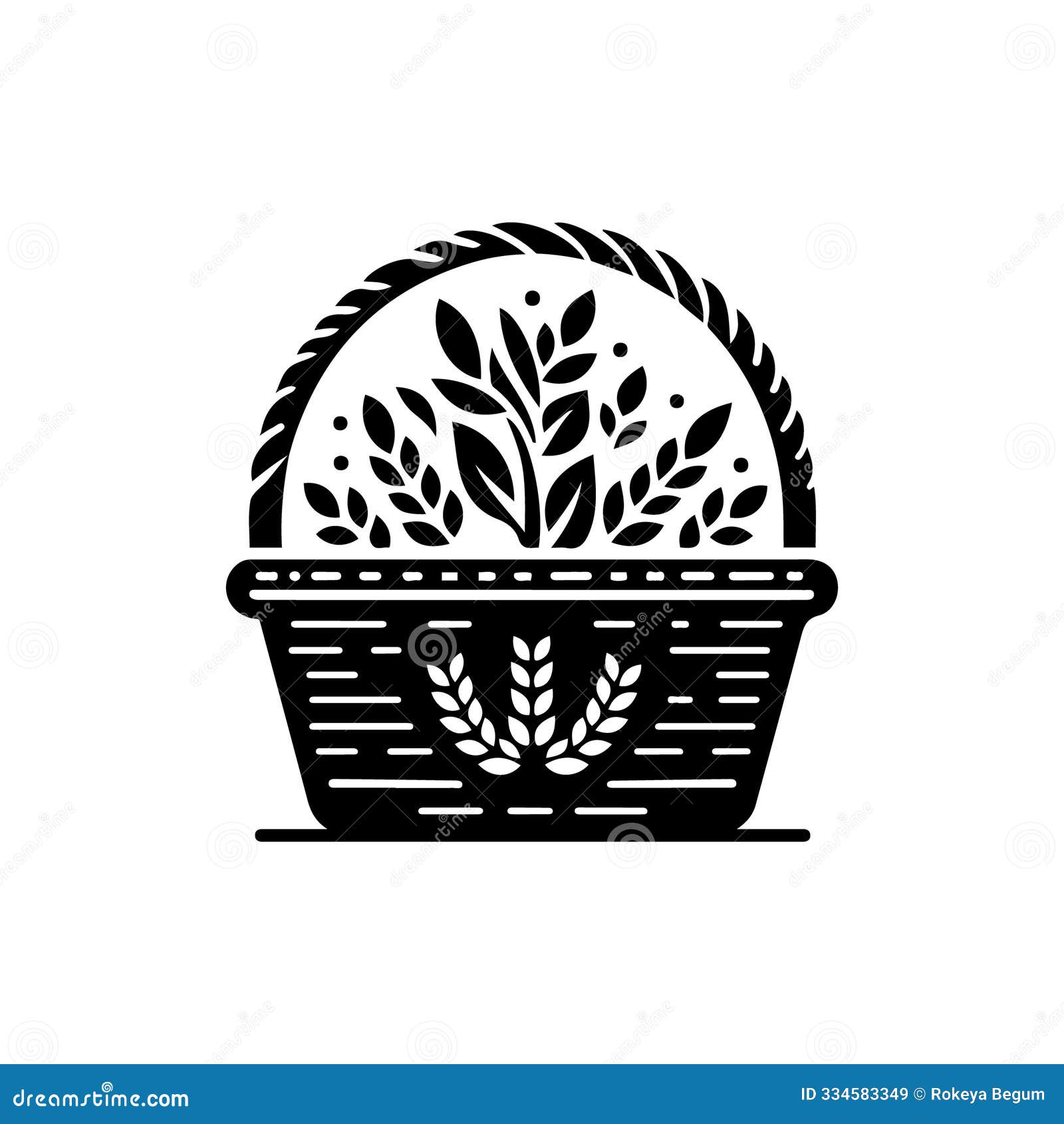 A Simple Basket Silhouette Vector Artwork Stock Vector - Illustration ...