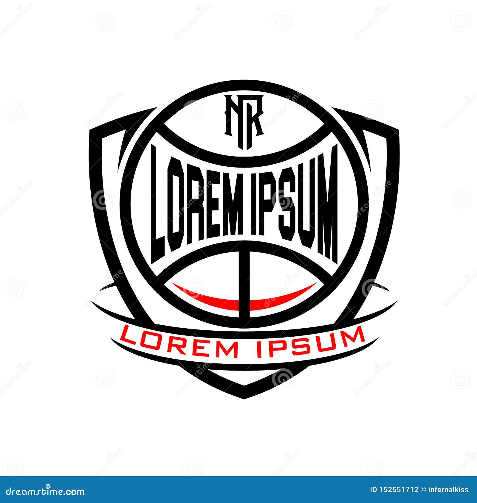 Simple Basketball Badge Shield Logo Vector Template Stock Vector ...