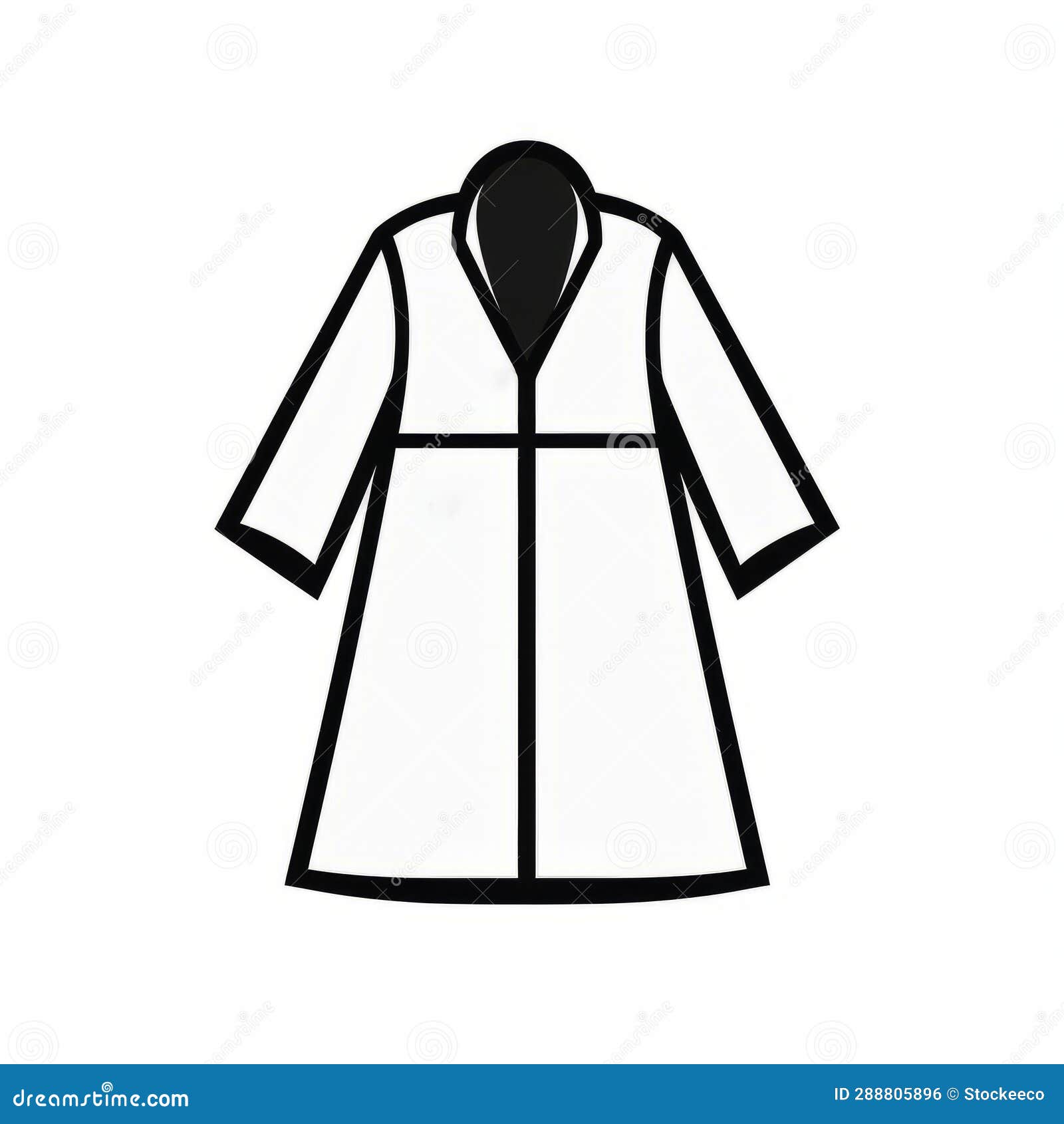 Minimalistic Black and White Robe Icon Stock Illustration ...