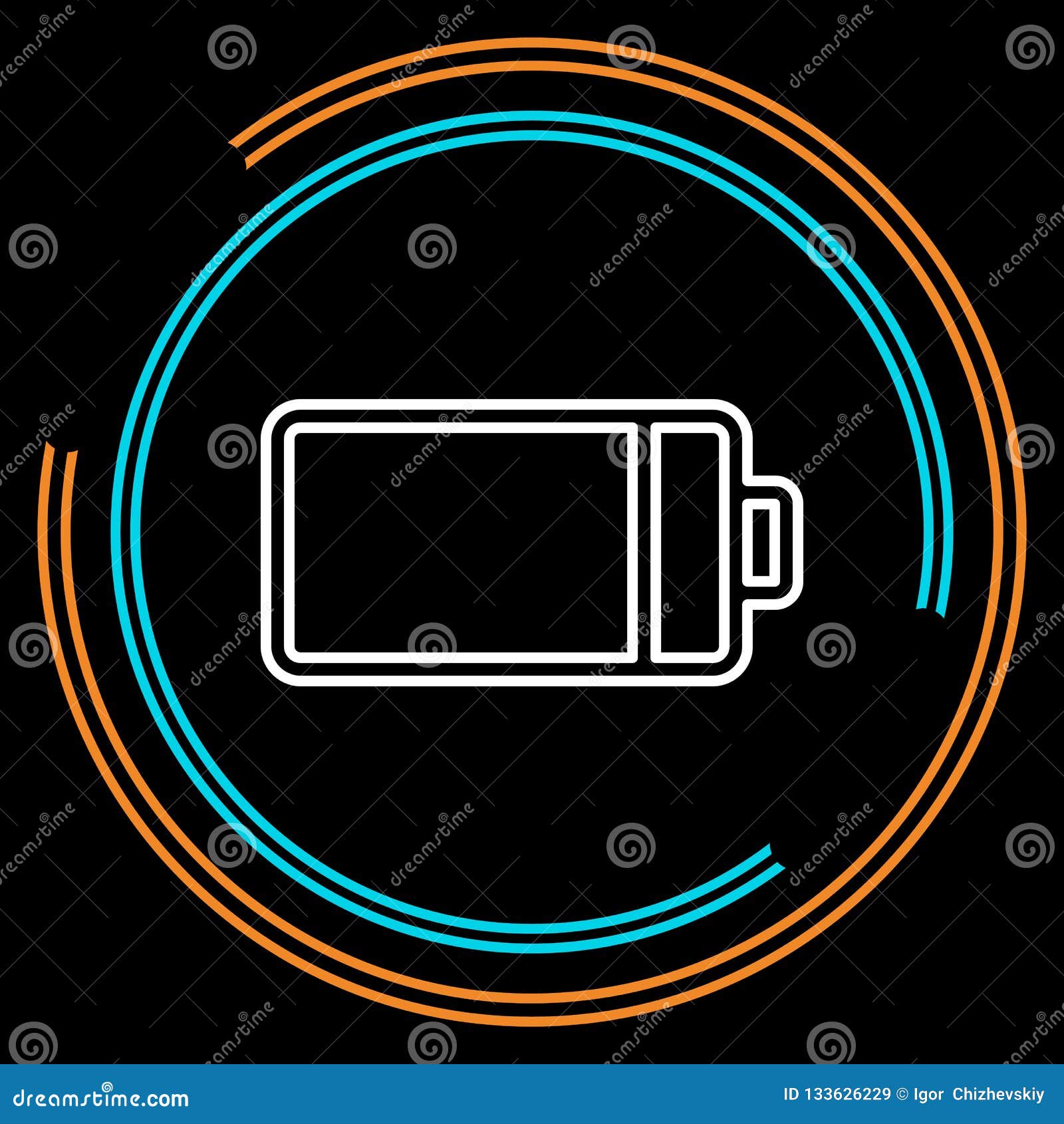 Simple Battery Thin Line Vector Icon Stock Vector - Illustration of ...