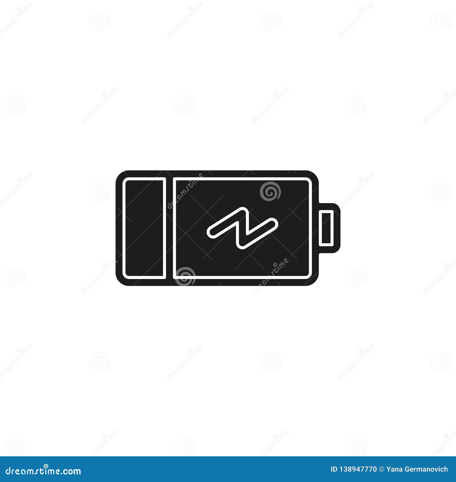 Simple Battery Vector Icon stock illustration. Illustration of symbol ...