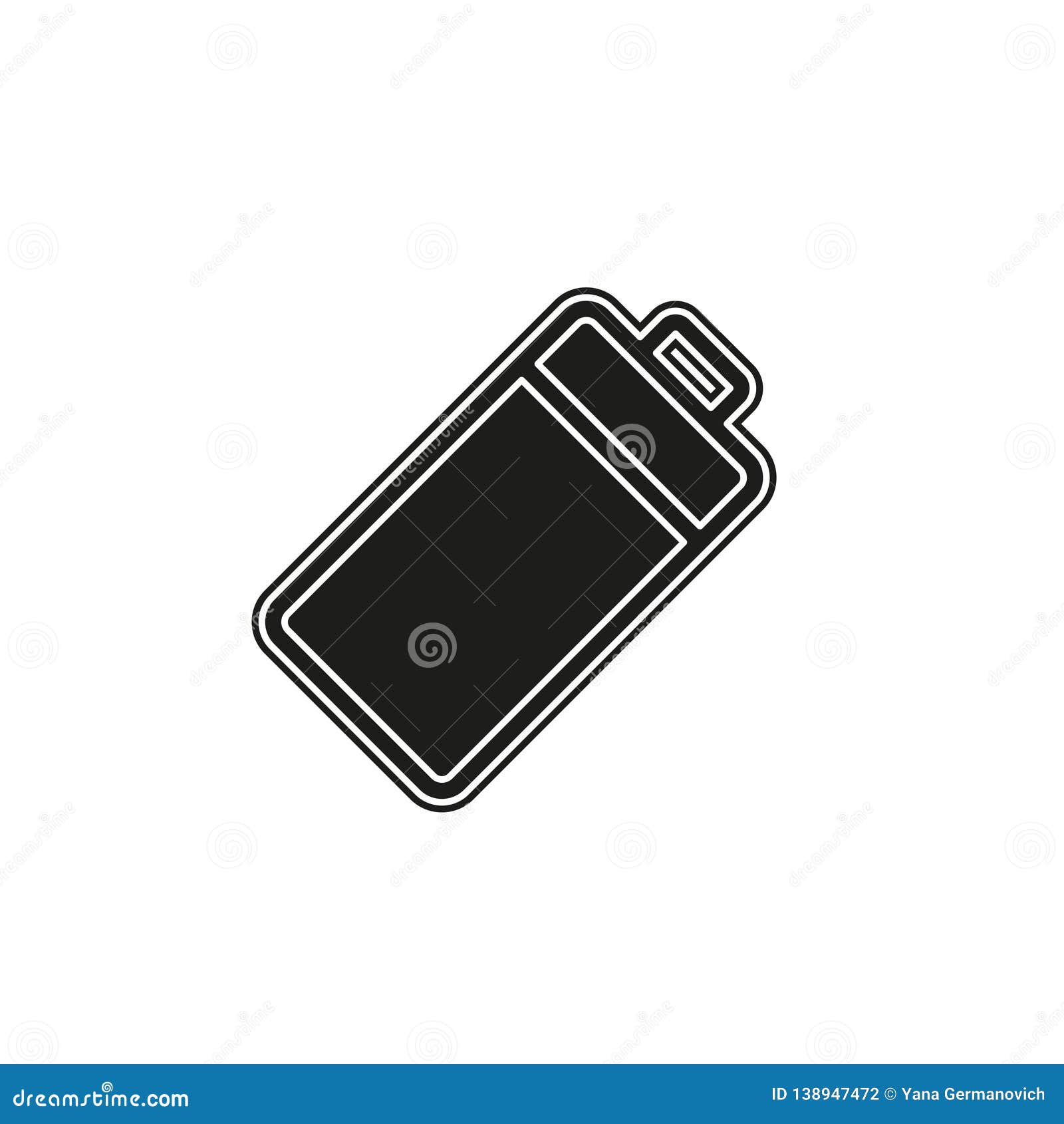 Simple Battery Vector Icon stock illustration. Illustration of black ...