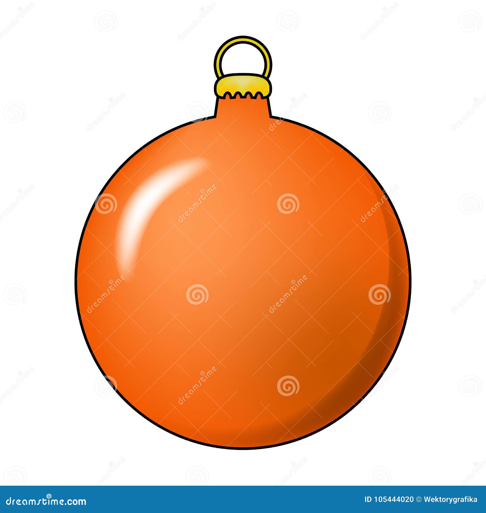 Simple Bauble Outline For Christmas Tree Isolated On White Background ...