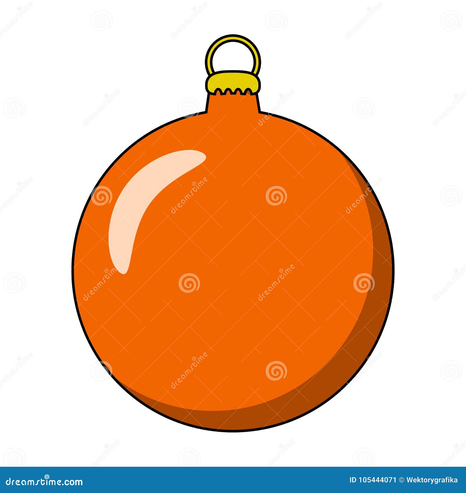 Simple Bauble for Christmas Tree Isolated on White Background Stock ...