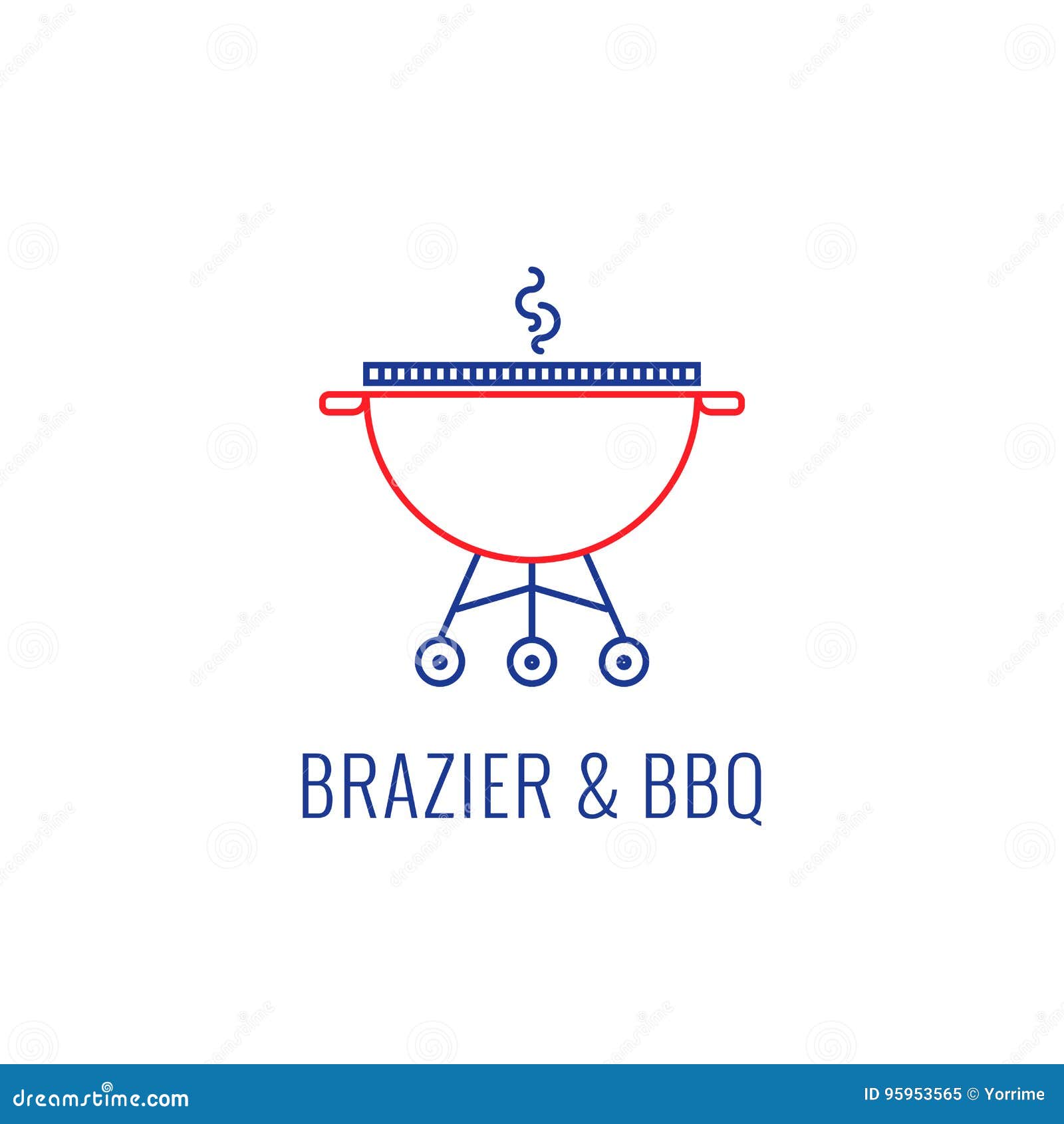 Simple bbq emblem stock vector. Illustration of meal - 95953565