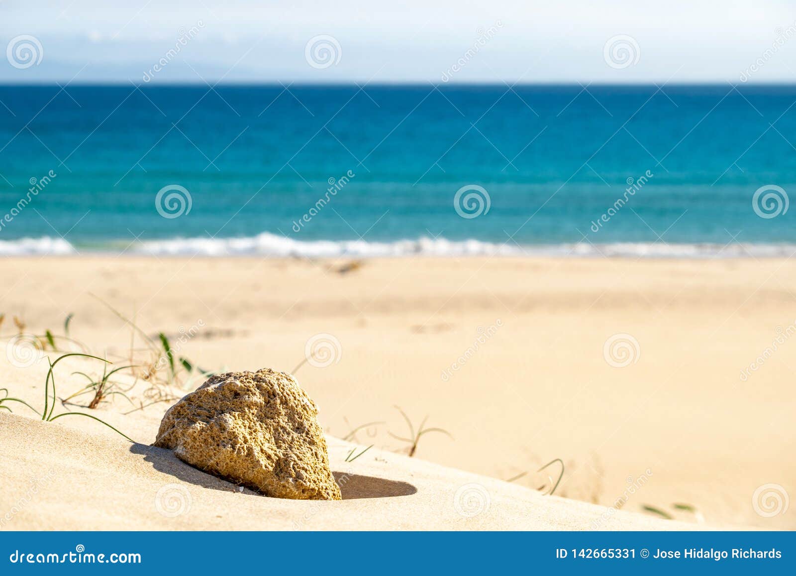 Simple Beach And Sand Landscape With Sunset Ocean Background Stock ...