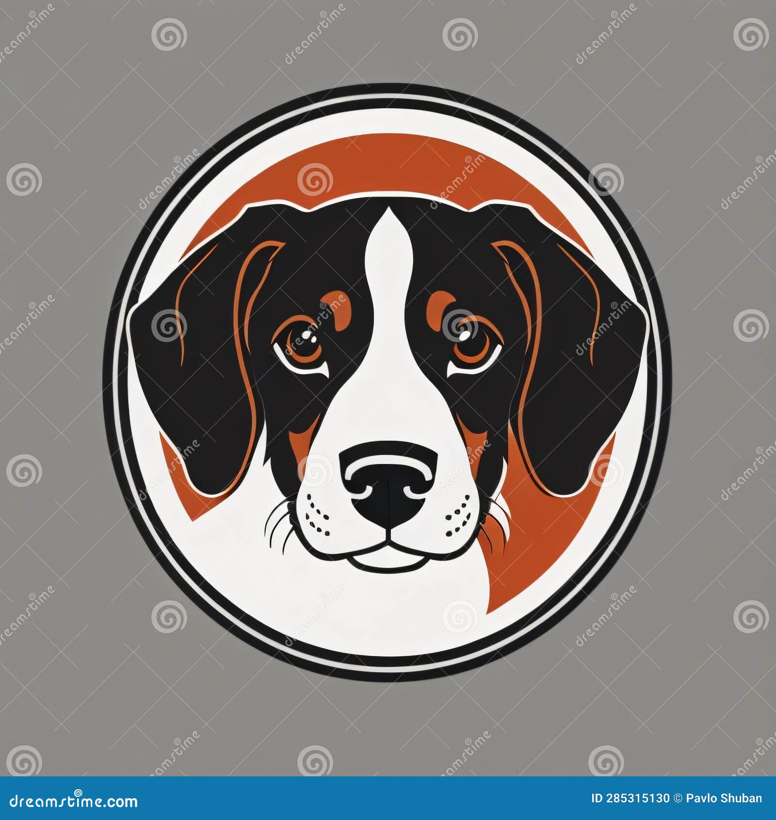 A simple beagle logo. stock illustration. Illustration of head - 285315130
