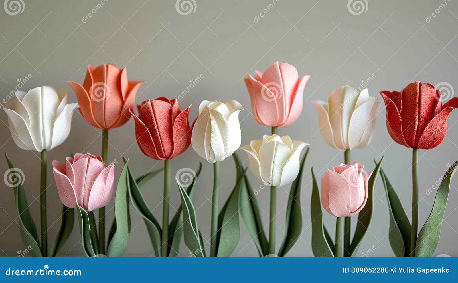 A Simple, yet Beautiful Design with a Row of Tulips at the Bottom Stock ...