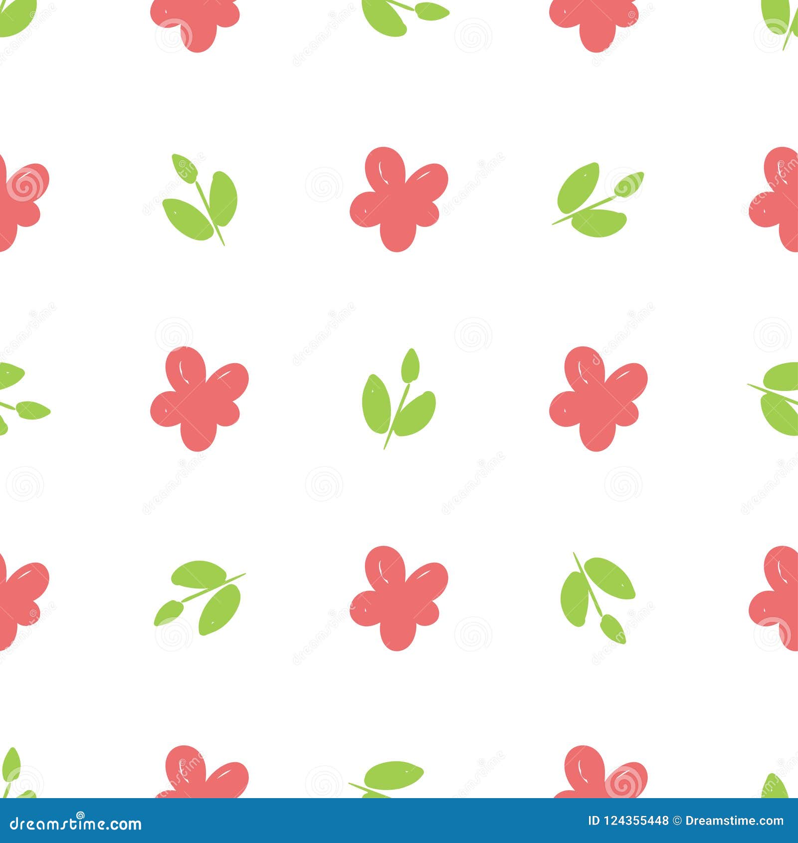 Simple Beautiful Hand-drawn Flowers Stock Vector - Illustration of ...