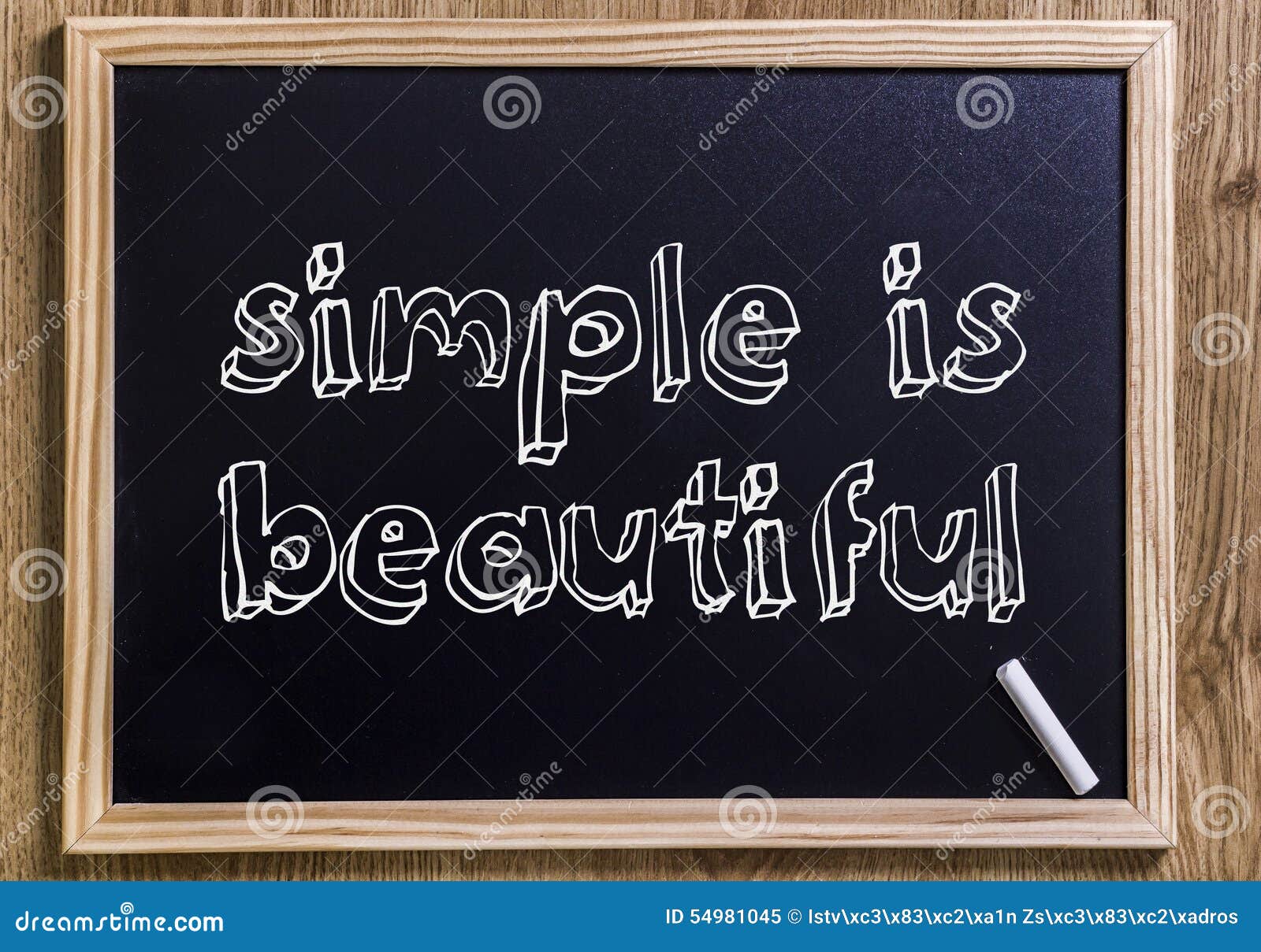 Simple is beautiful stock image. Image of outlined, blackboard - 54981045