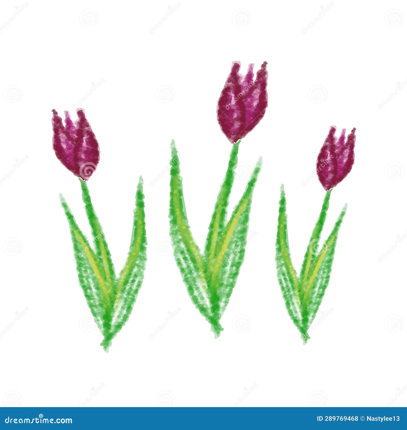 Simple Beautiful Tulip Cartoon Vector Object Stock Illustration ...