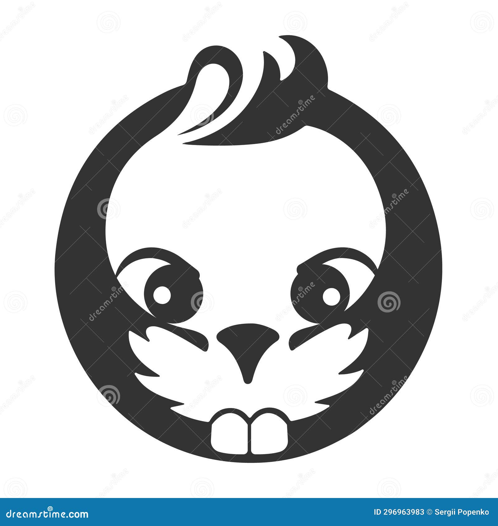 Simple Beaver Logo. Vector Black and White Illustration Stock Vector ...