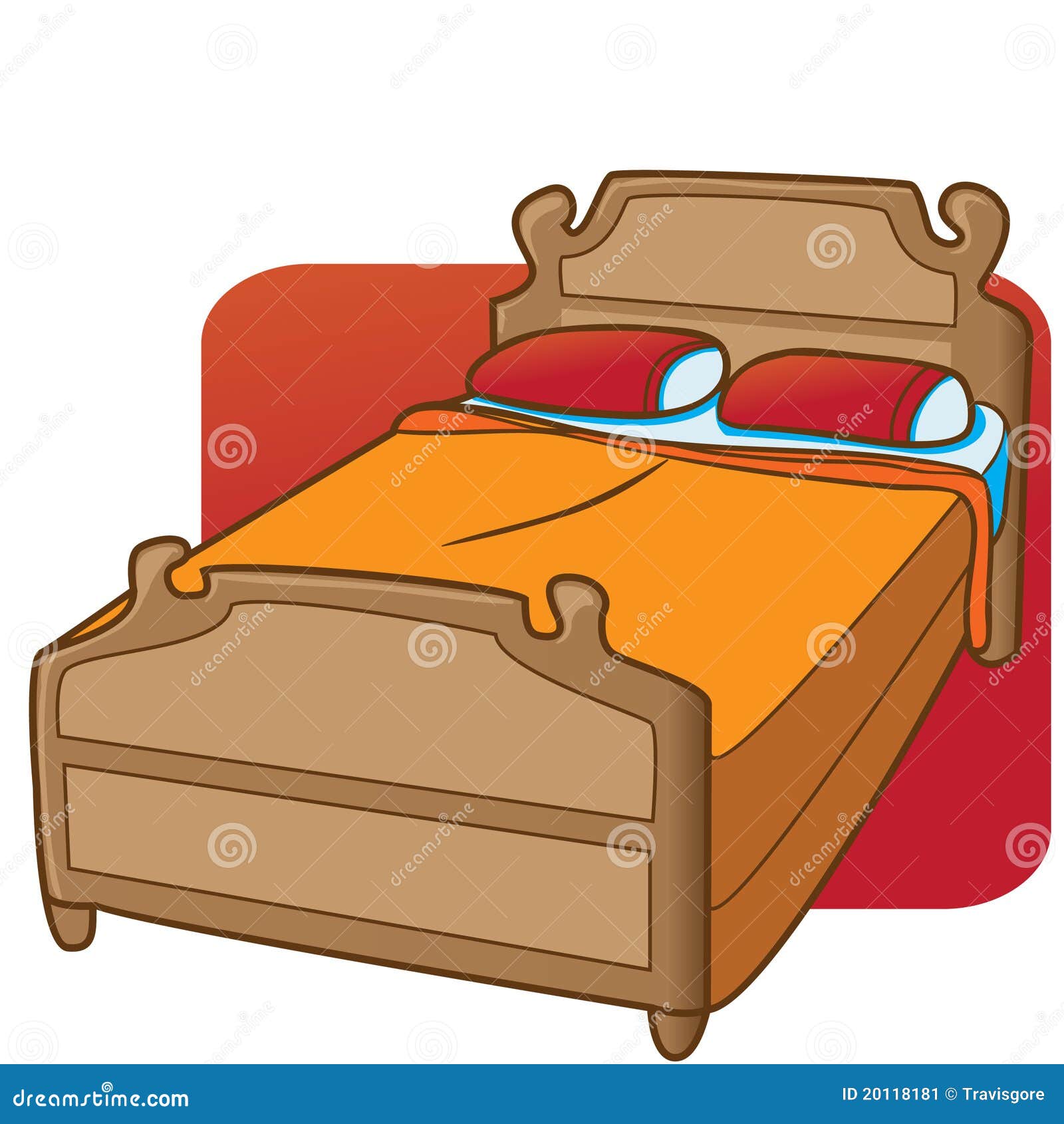 Simple Bed stock illustration. Illustration of mattress - 20118181