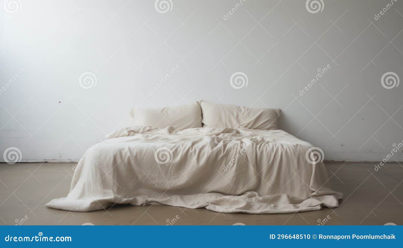 Simple Bedding with a Comforter Photographed in a Studio with Nothing ...