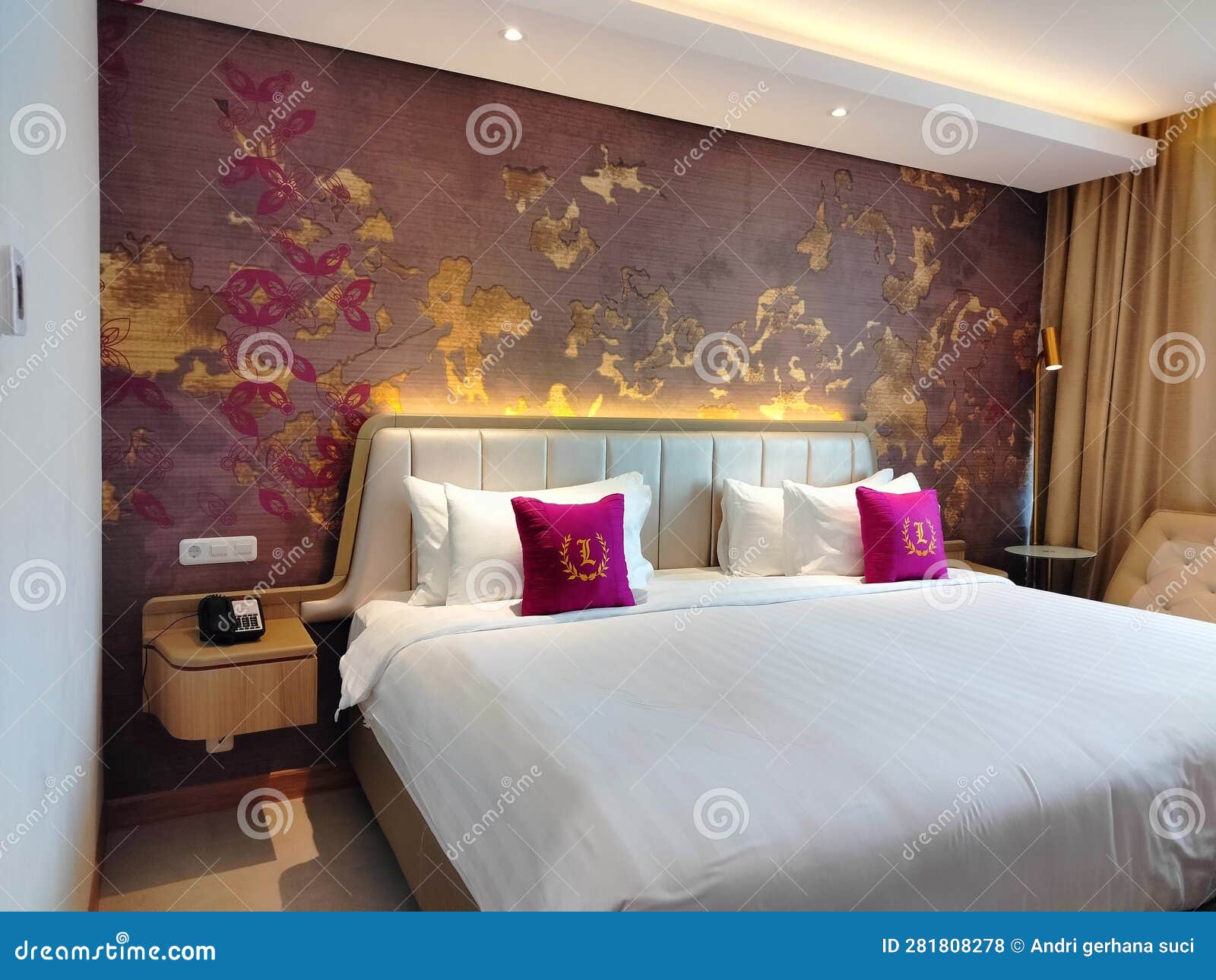 Simple bedroom set up stock photo. Image of room, bedroom - 281808278