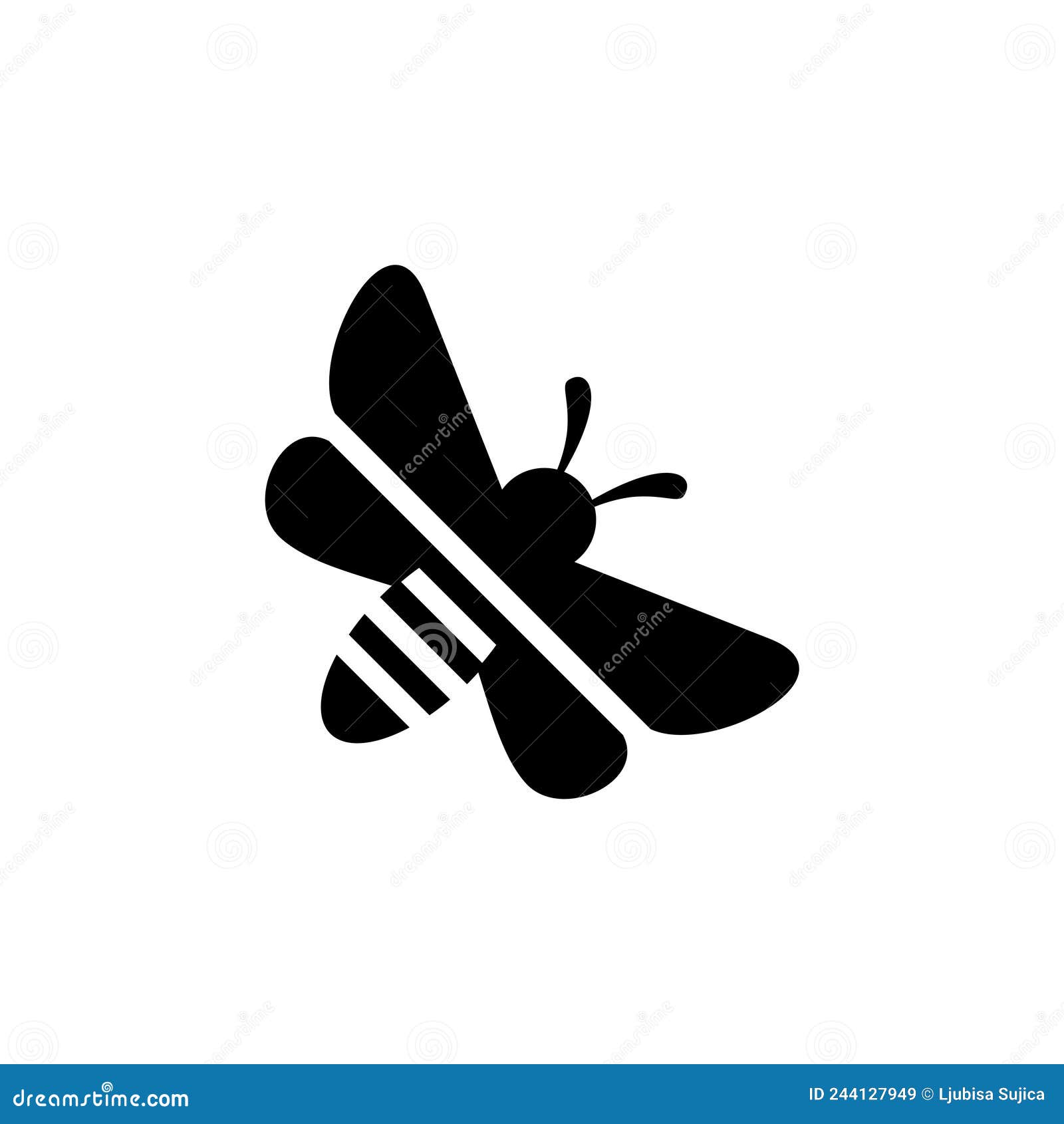 Simple Bee Icon Isolated on White Background Stock Vector ...