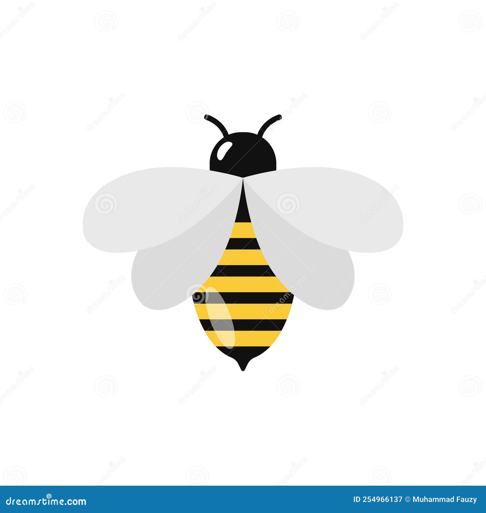 Simple Bee Vector Illustration on Isolated Background Stock Vector ...