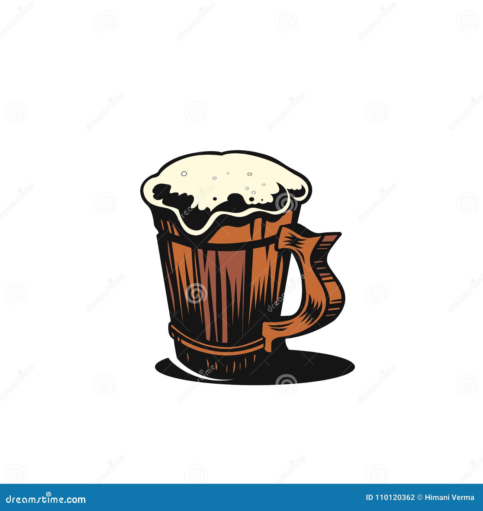 Simple Beer Mug Vector Illustration. Stock Vector - Illustration of ...
