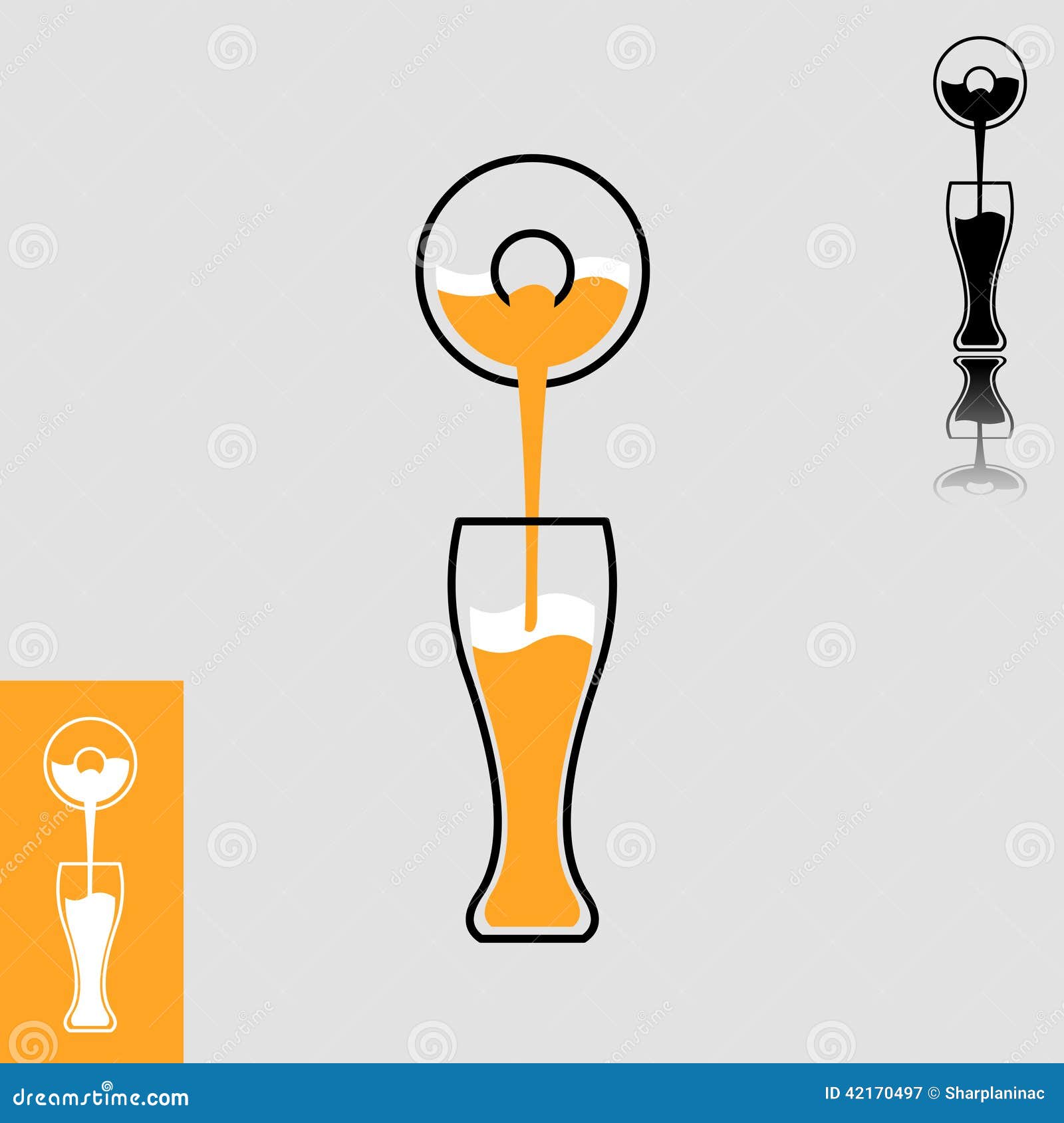 Simple Beer Pour from Bottle To Glass Icon Stock Vector - Illustration ...