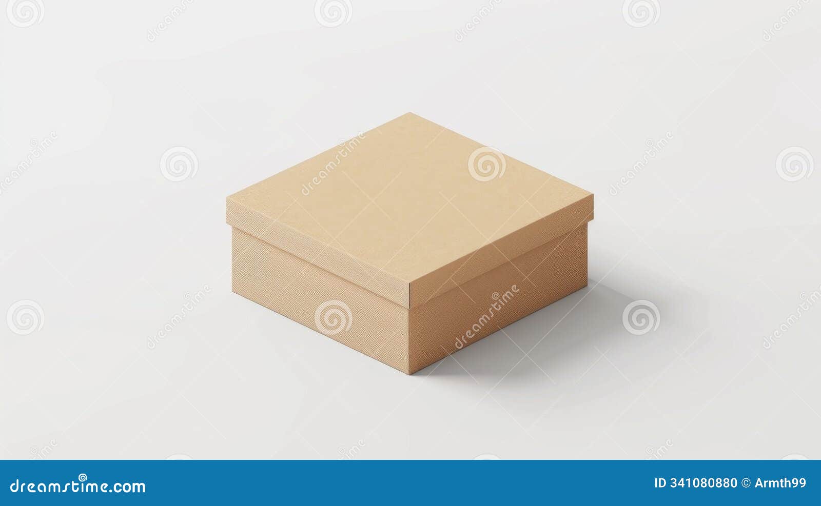 Simple Beige Cardboard Box on White Background, Suitable for Packaging ...