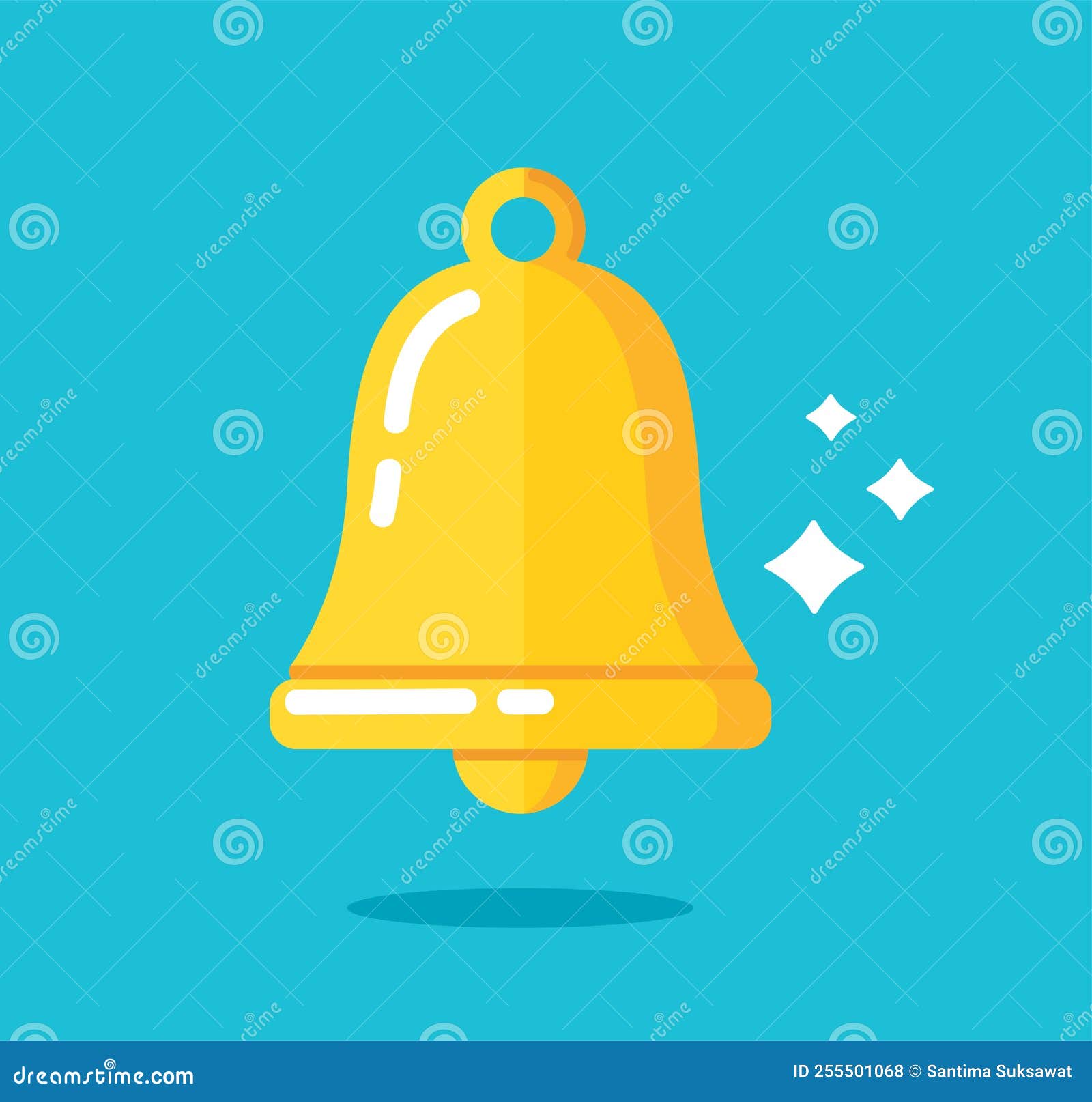 Simple Bell Icon. Vector Illustration Stock Vector - Illustration of ...