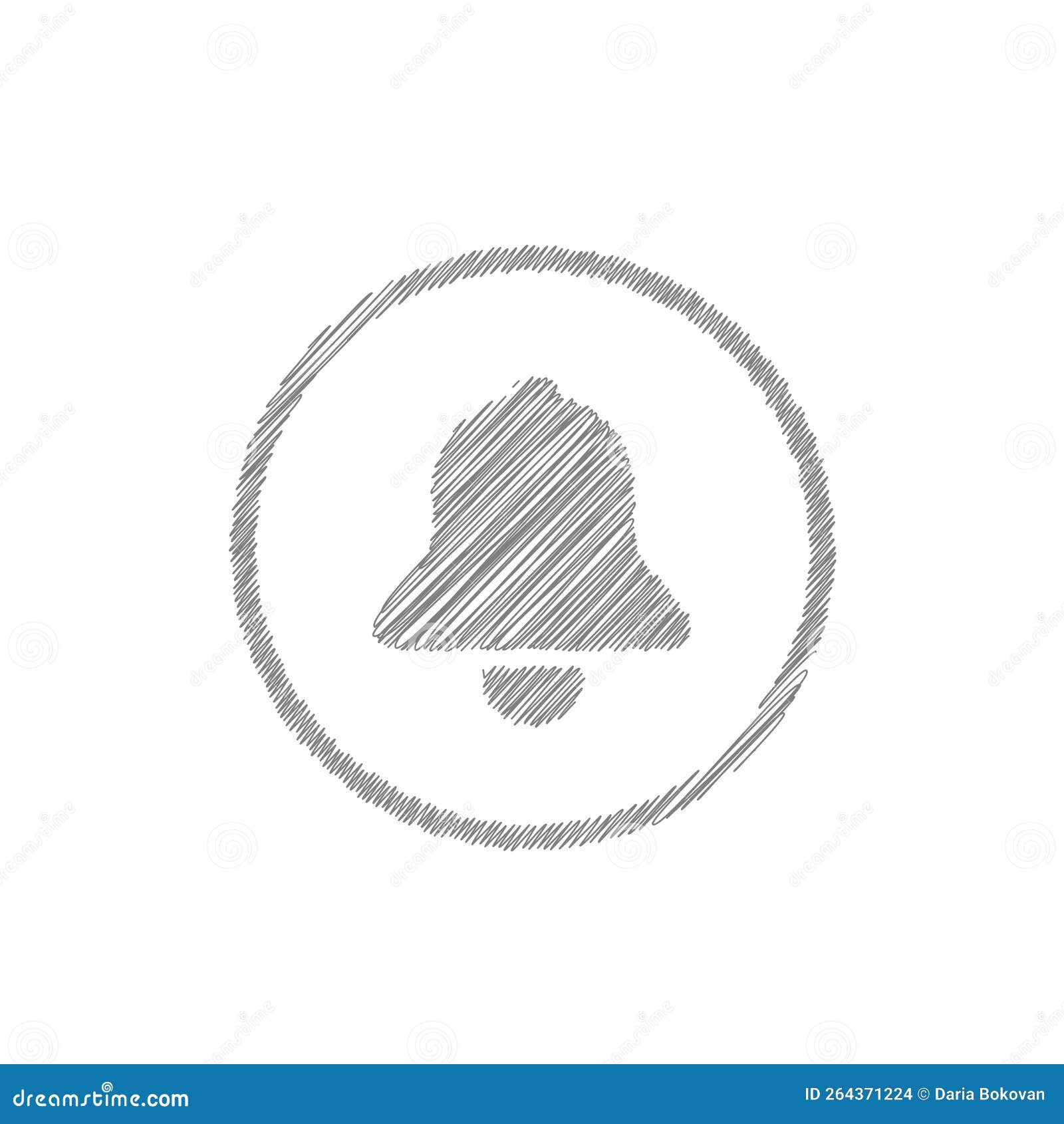 Simple Bell Sketch Vector Icon or Logo in Circle Stock Vector ...