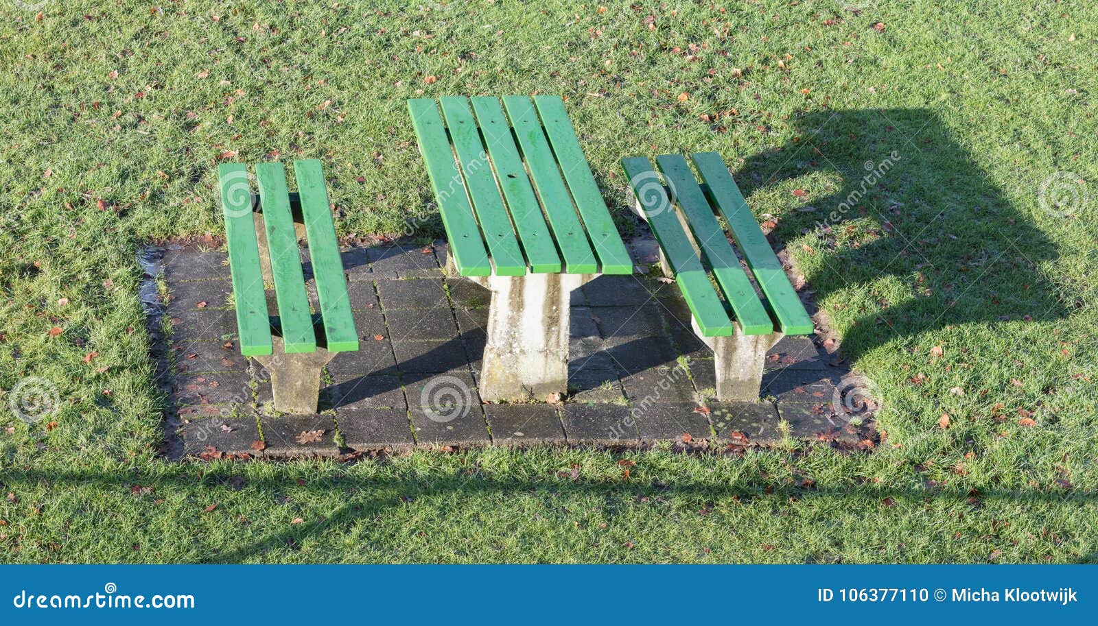 Simple bench in a park stock photo. Image of simple - 106377110