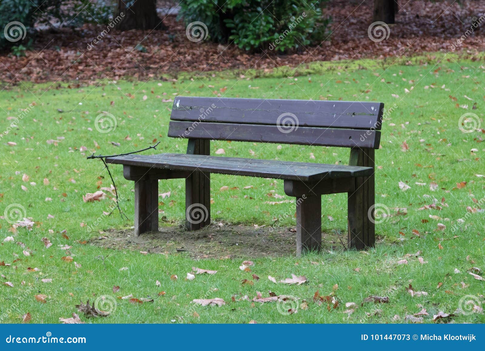 Simple bench in a park stock image. Image of colorful - 101447073