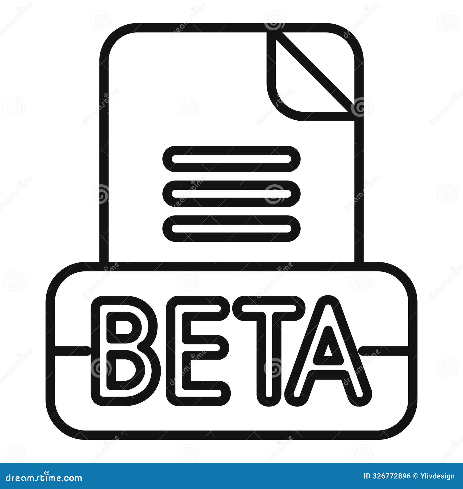 Simple Beta Version Document File Icon Showing Testing Phase Stock ...
