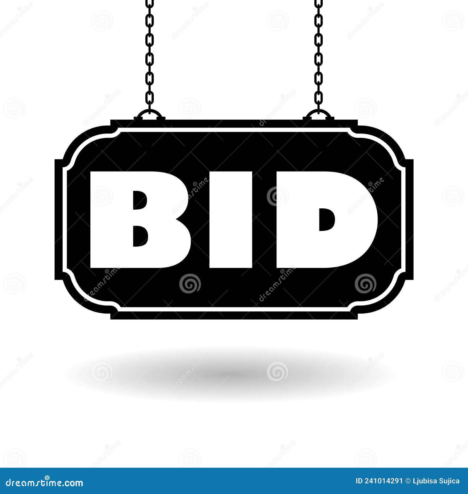 Simple Bid Icon with Shadow Stock Vector - Illustration of gavel, blue ...